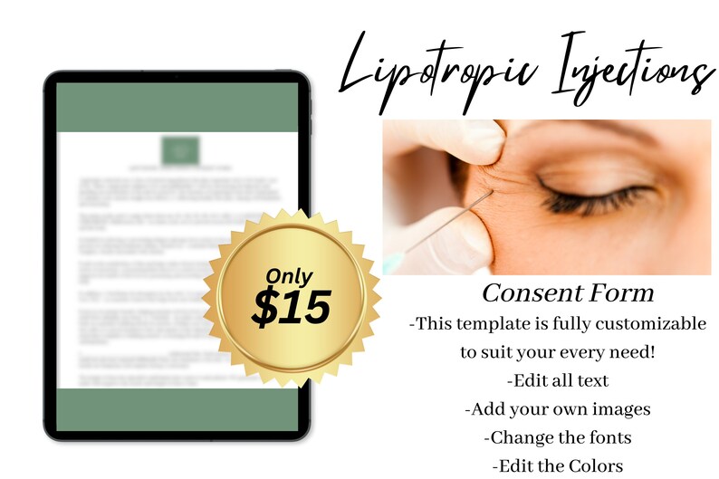 Lipotropic Consent Form Template - Etsy