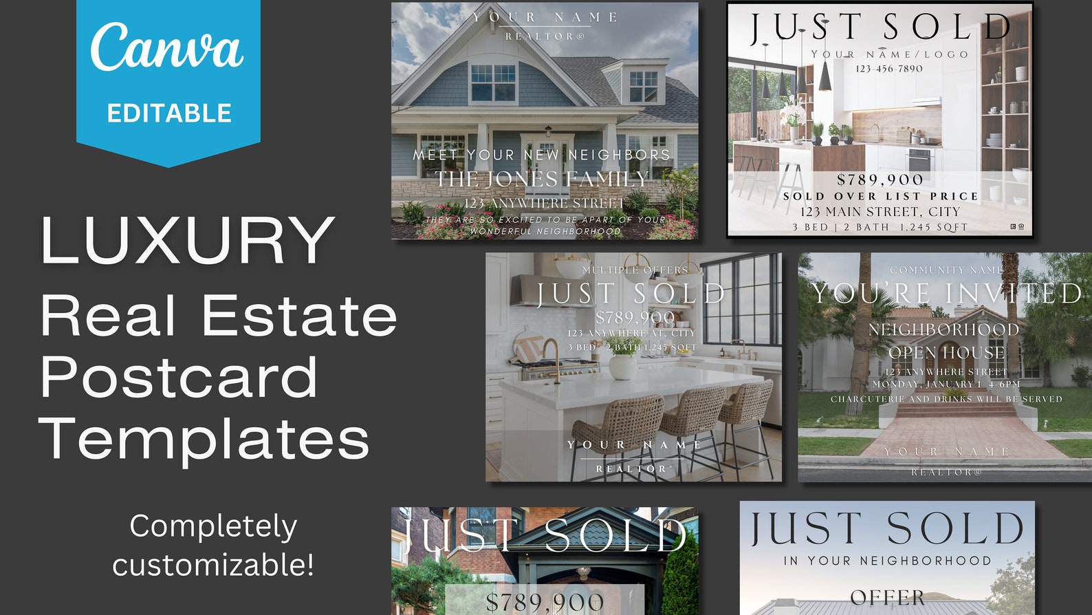 Luxury Real Estate Postcard Templates - 11 Postcard Templates Editable ...
