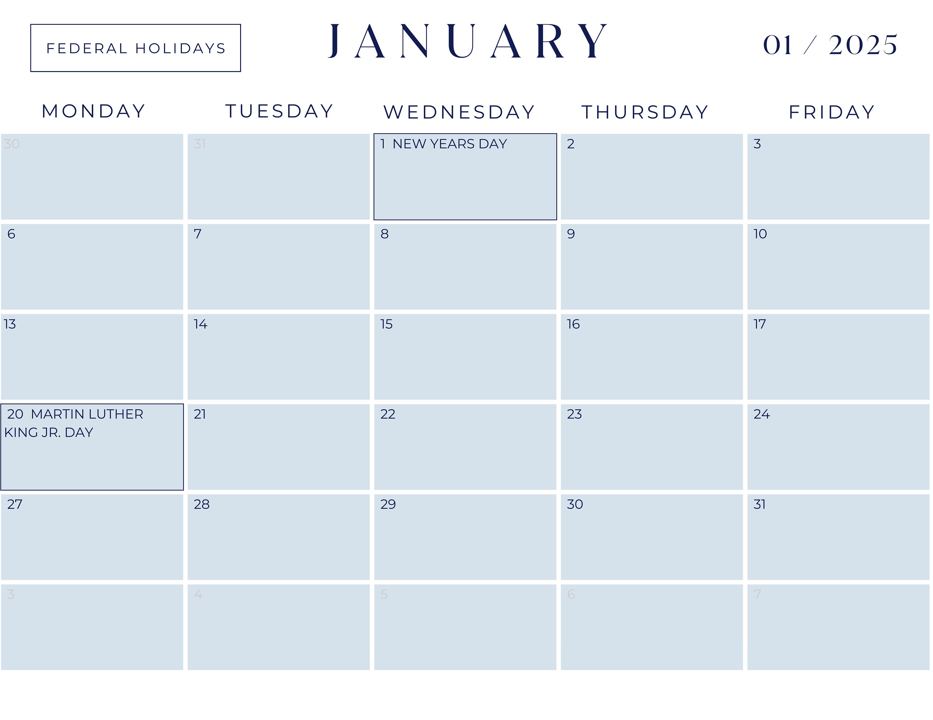 2025 Canva Editable Monthly Calendar - 2 Types of Monthly Calendars ...