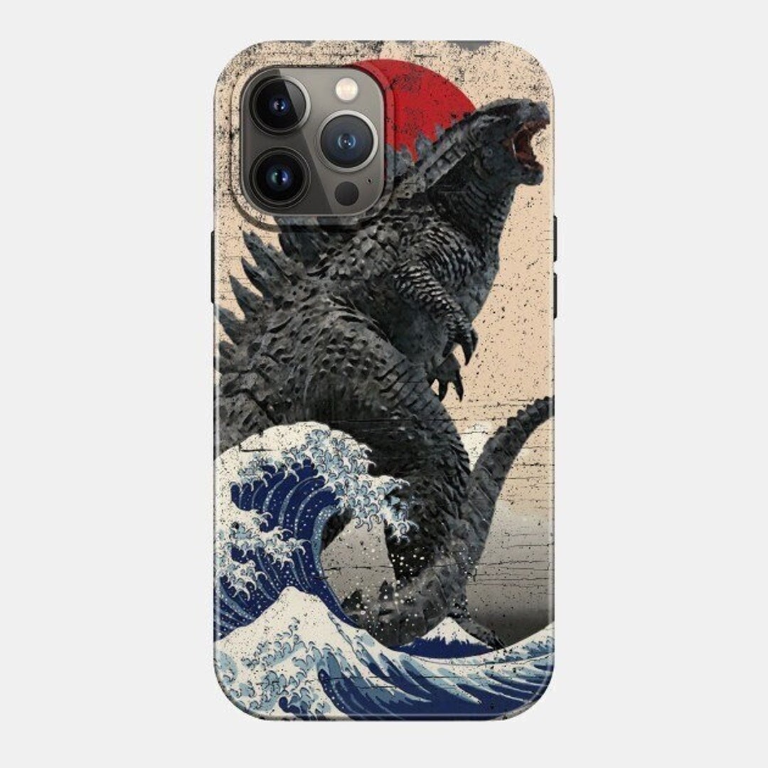 Godzilla and the Wave Godzilla Phone Case - Etsy