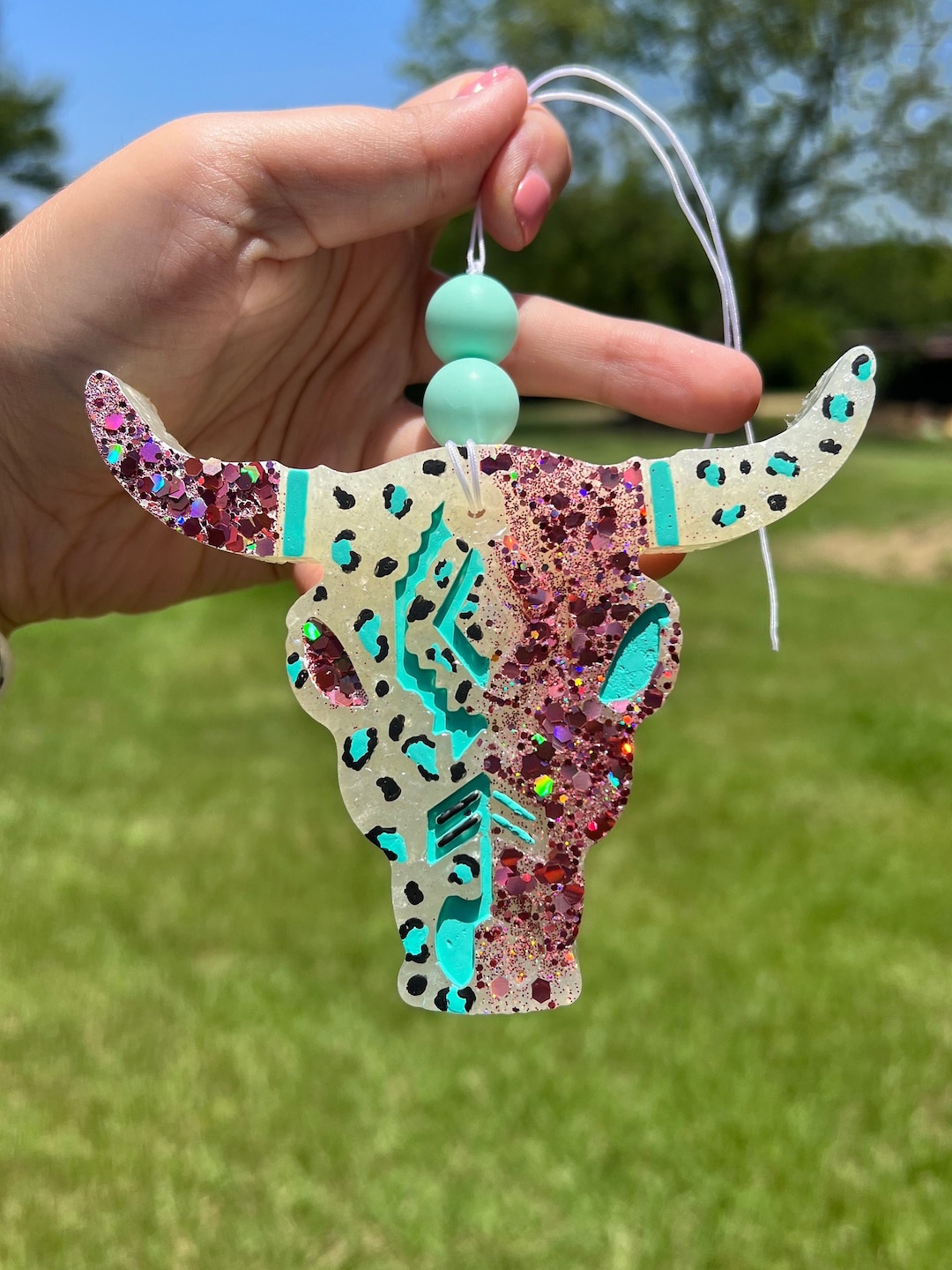 Animal Print Bull Skull Car Freshie Customizable Colors - Etsy