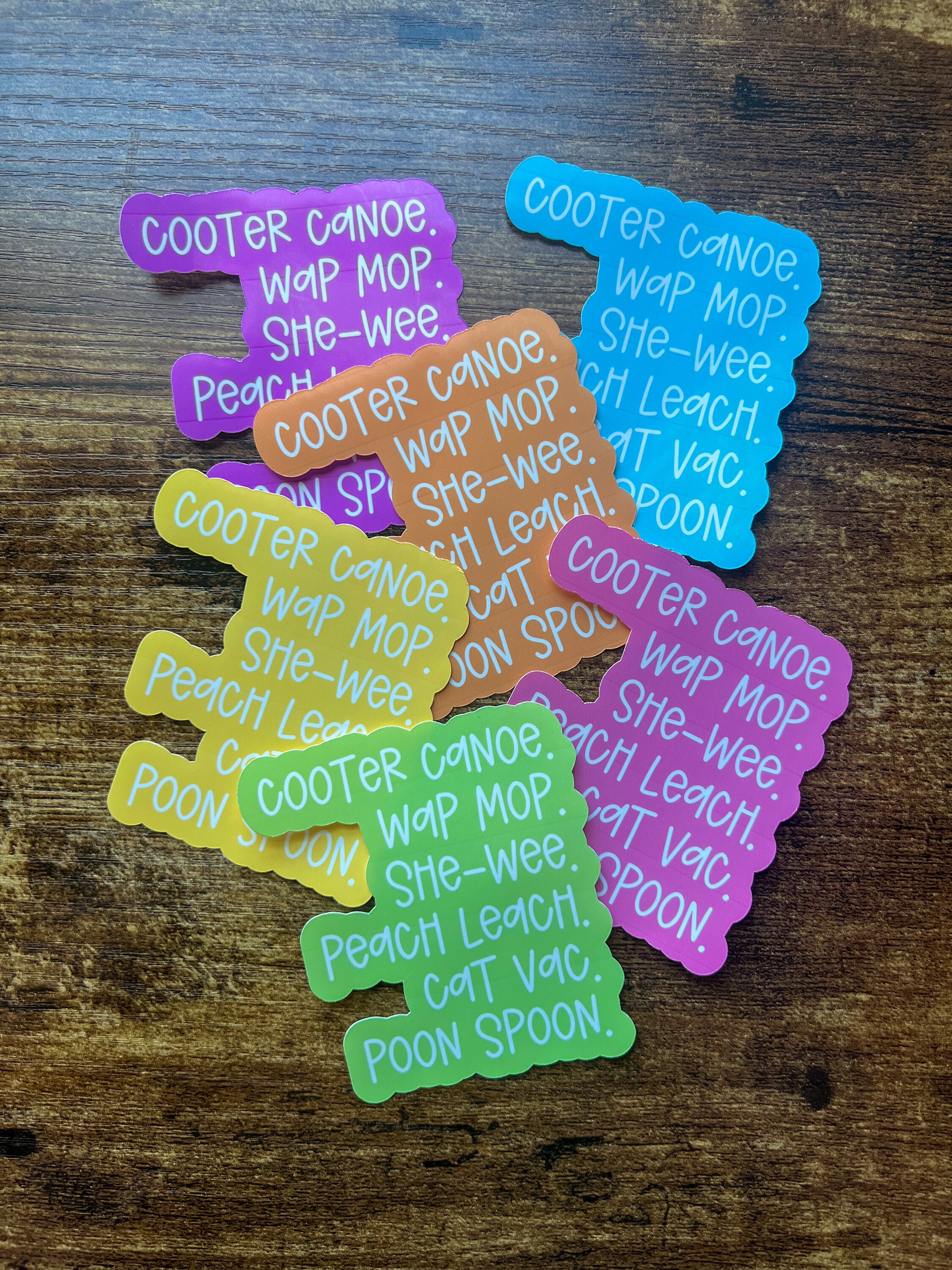 Cooter Canoe, Wap Mop, She-wee Nurse Waterproof Sticker - Etsy