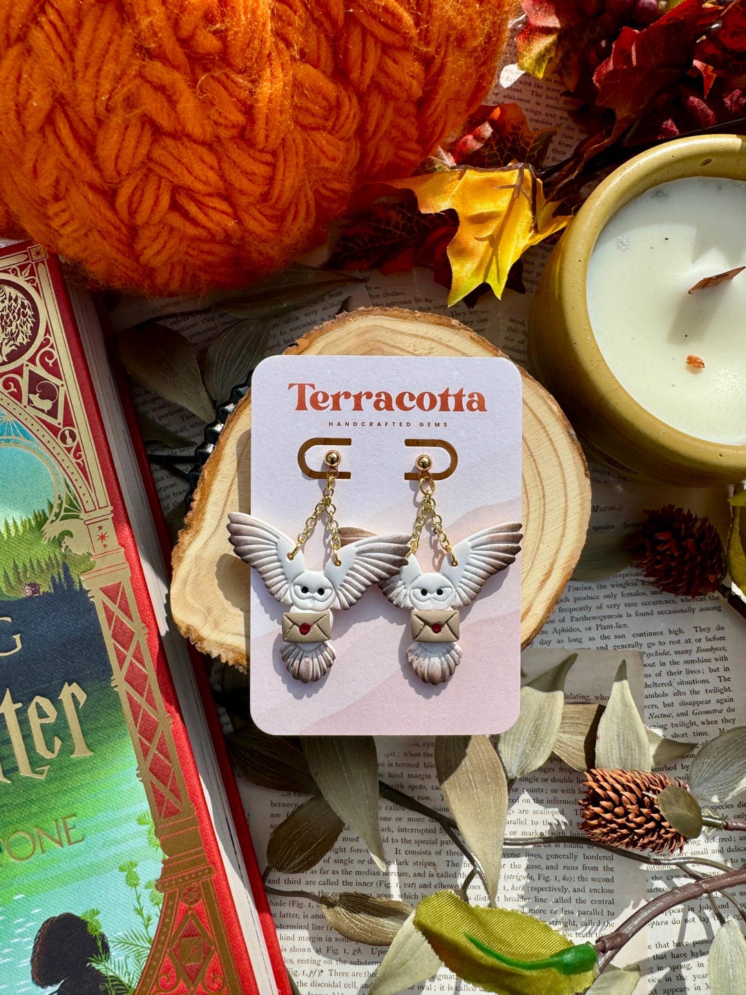 White Owl Clay Earrings, Wizard Magic Earrings, Owl Earrings, Fantasy ...