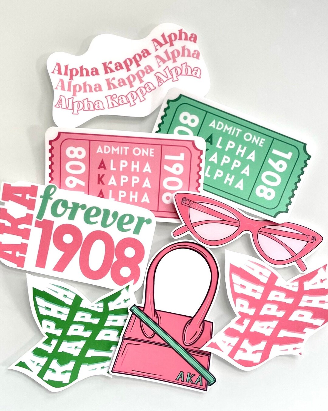 Alpha Kappa Alpha AKA 8-sticker Pack for Laptops and Water Bottles ...