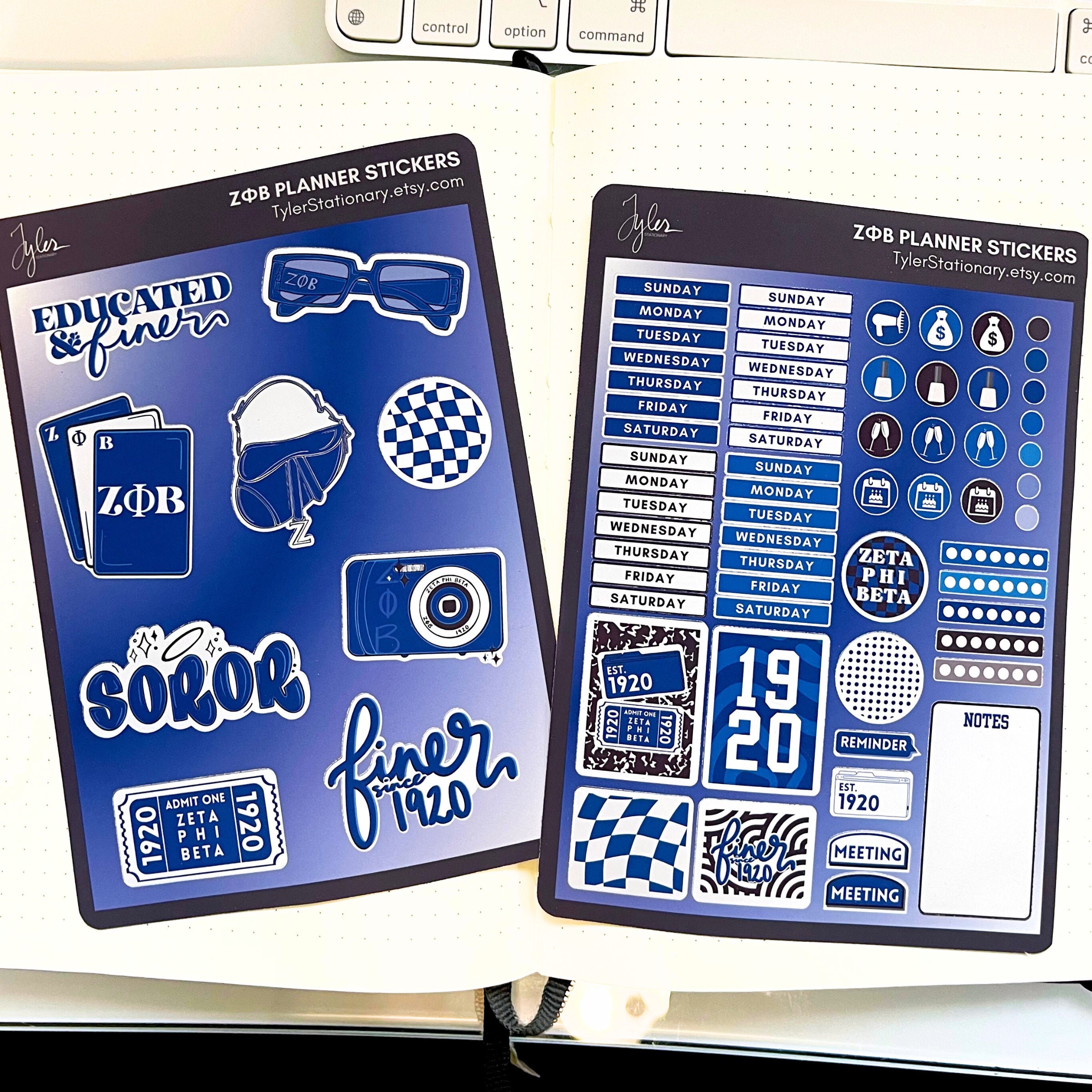 Zeta Phi Beta ZPB Physical Planner Sticker Sheet - Etsy