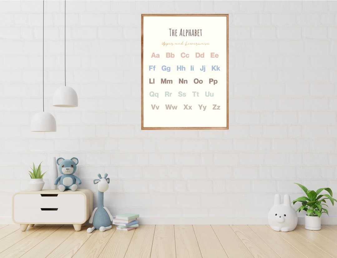 Digital Neutral Alphabet Poster, Playroom Poster, Classroom Poster - Etsy
