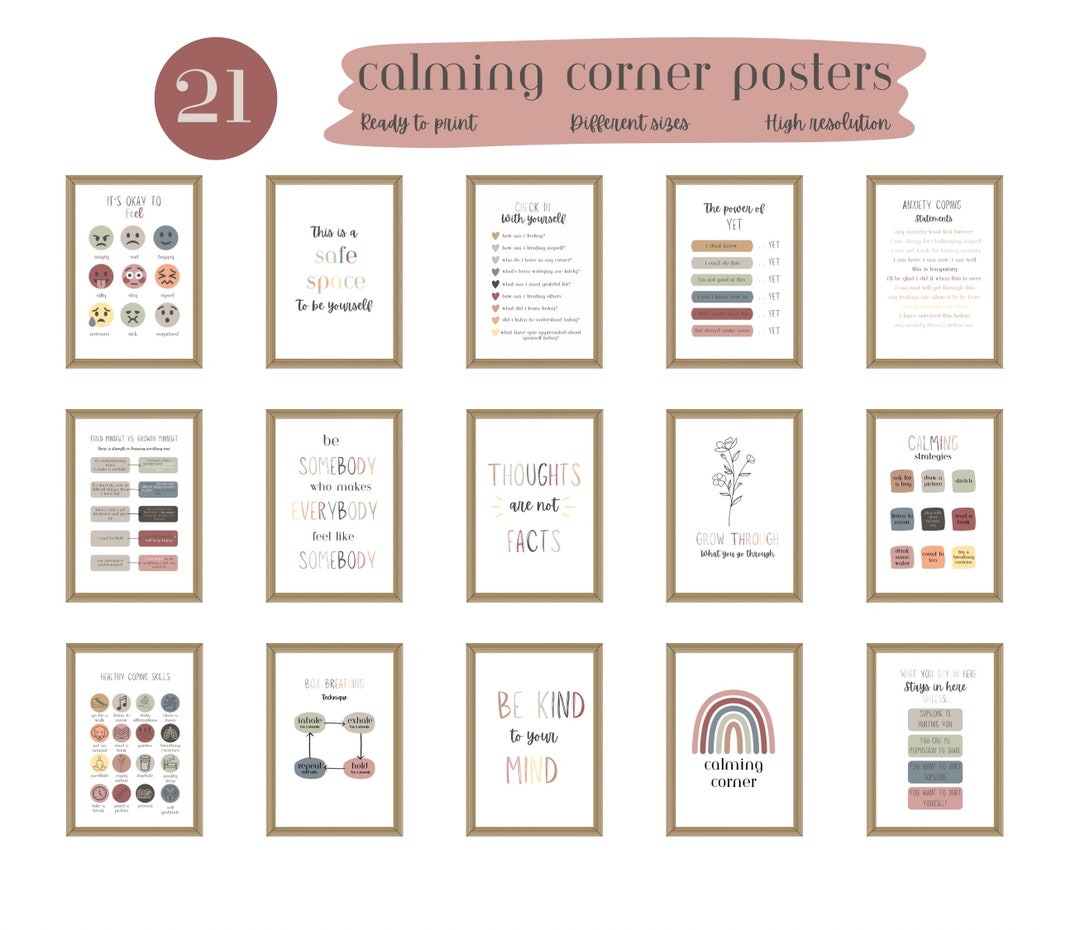 Calming Corner (21) Posters I Neutral Classroom, Playroom, Kid’s ...