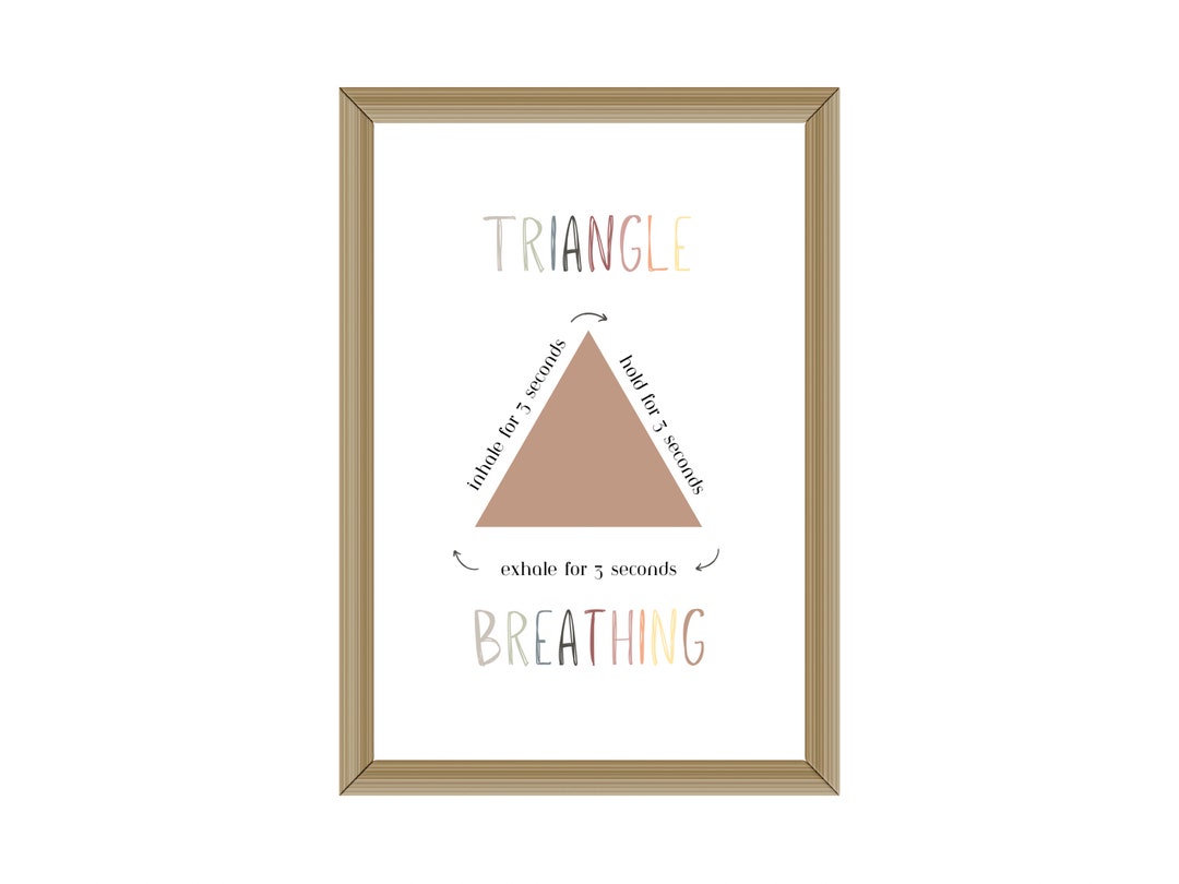 Triangle Breathing Technique, Therapy Office Decor, Anxiety Coping ...