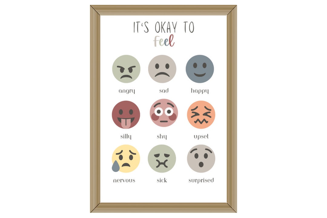 It’s Okay to Feel Poster, Therapy Office Decor, School Counselor Decor ...