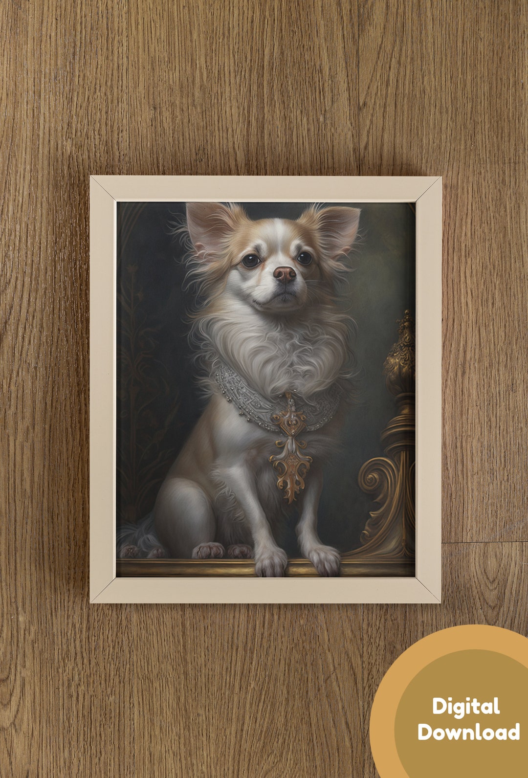 Baroque Style Chihuahua Dog Royal Oil Painting Animal Wall Art, Baroque ...
