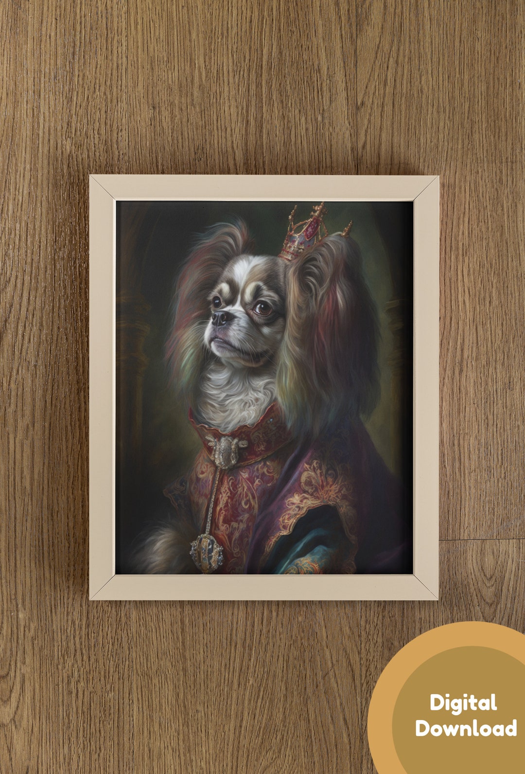 Baroque Style Regal Dog Royal Oil Painting Animal Wall Art, Baroque Dog ...