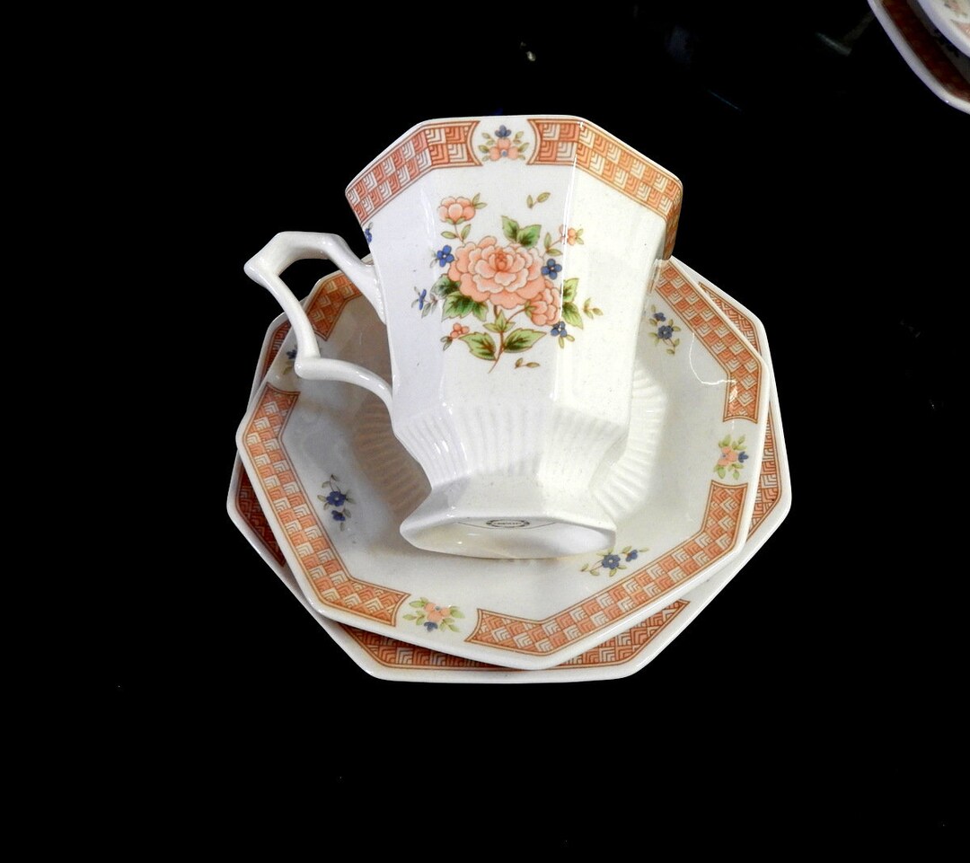 Set of Four Tea Cups Nikko Classic Collection Cameo Rose Fine - Etsy