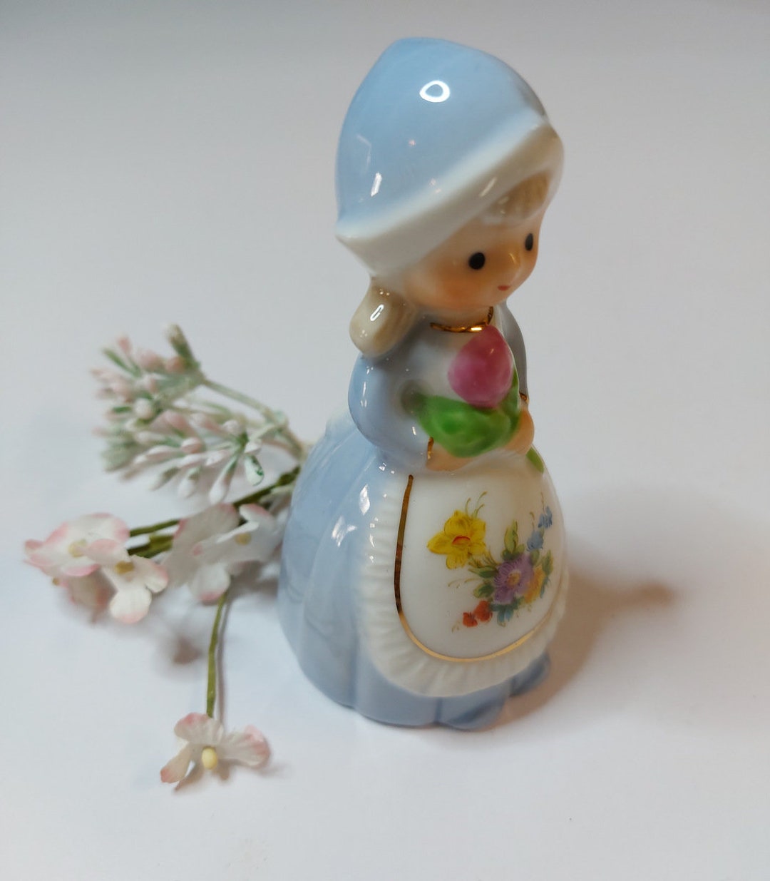 Vintage Porcelain Dutch Bell Girl Figurine With Beautiful Blue Dresses ...