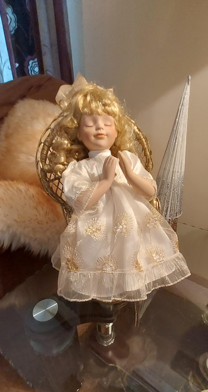 Vintage Baby's Dream Prayer Angel Kneeling Porcelain Doll/collectors ...