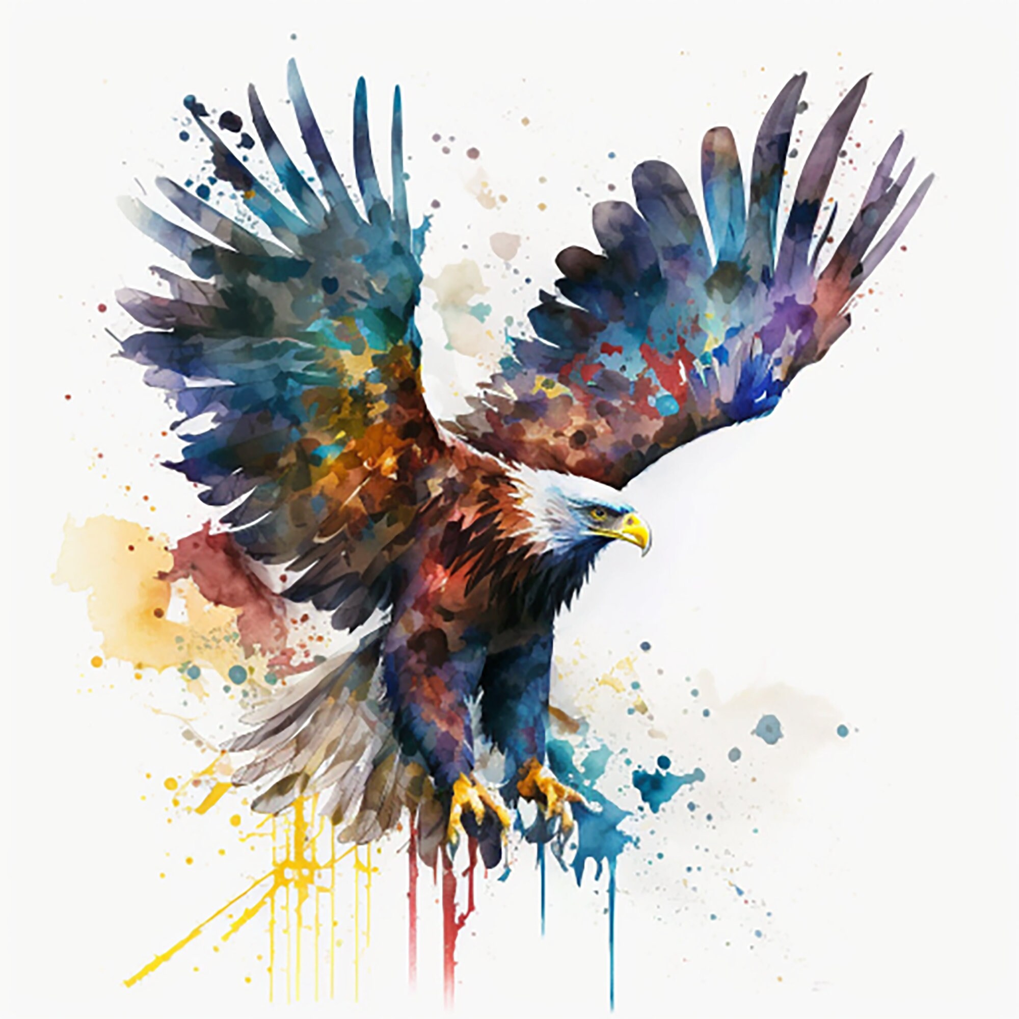 Eagle Watercolor Print, Wildlife, Printable, Digital, Downloadable - Etsy