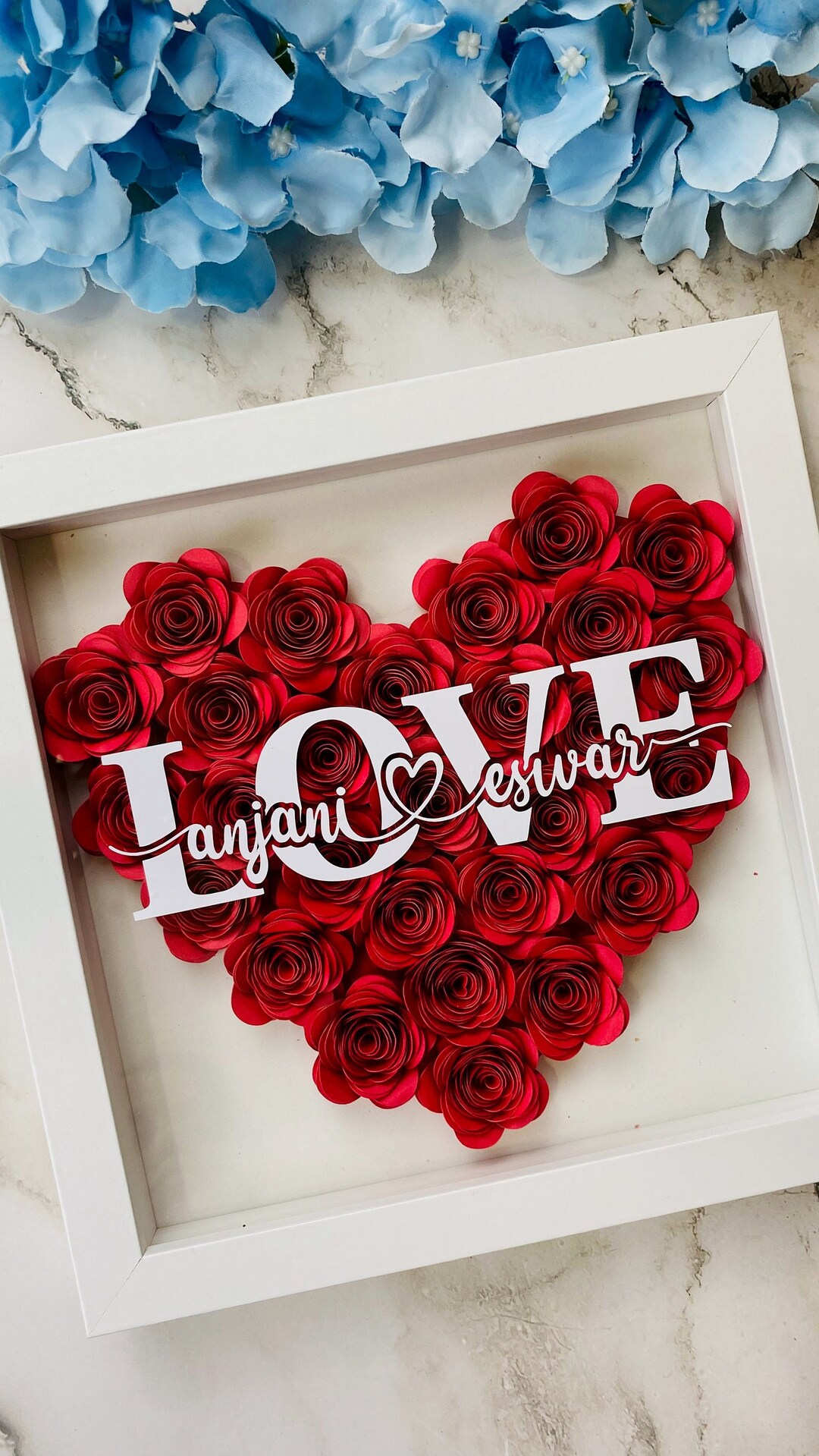 Personalized 3D Paper Flower Shadow Box: Custom Name Gift, Personalized ...