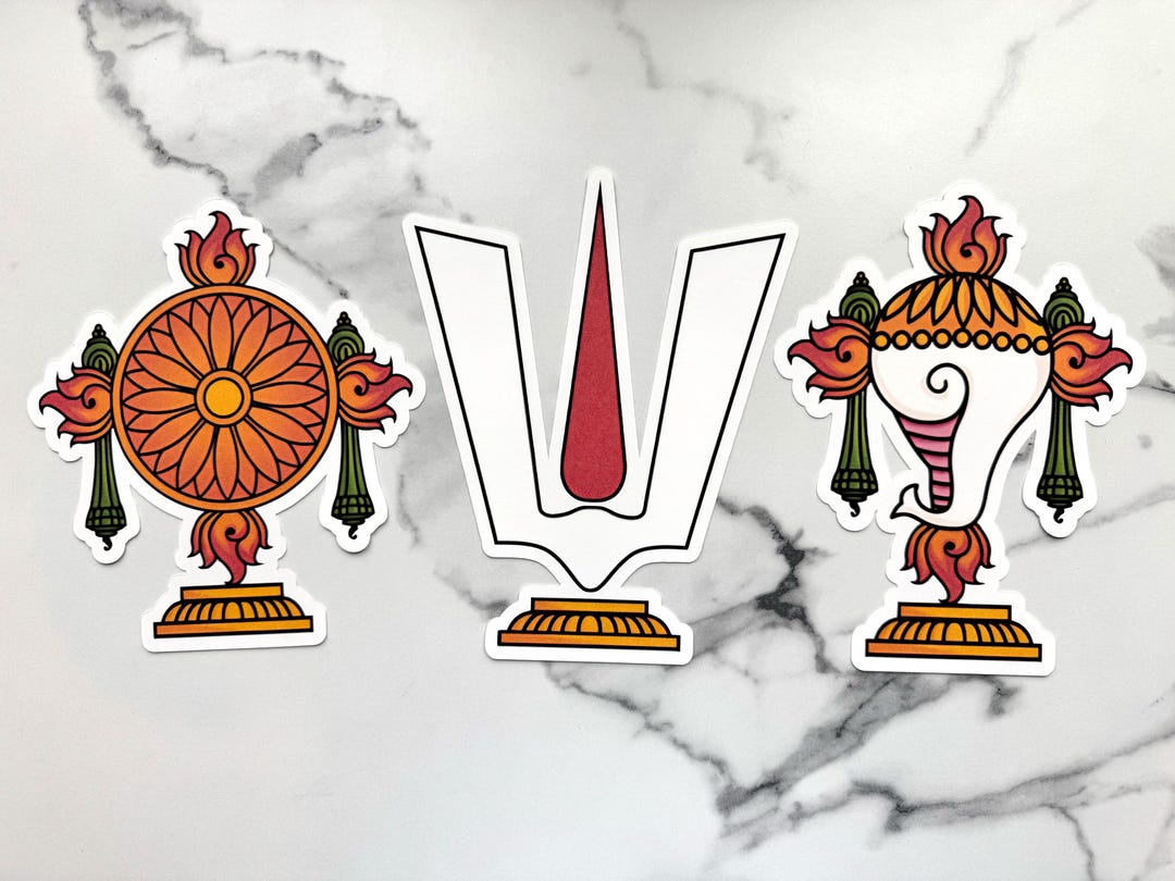 Shanku Chakra Naamam Cutouts: Lord Balaji Pooja Decor, Carsdstock ...
