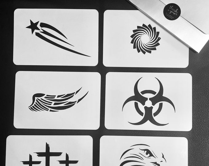 6 Barber Stencils for Airbrush, Hair Cut Stencil Tool ,hair Cut Design ...