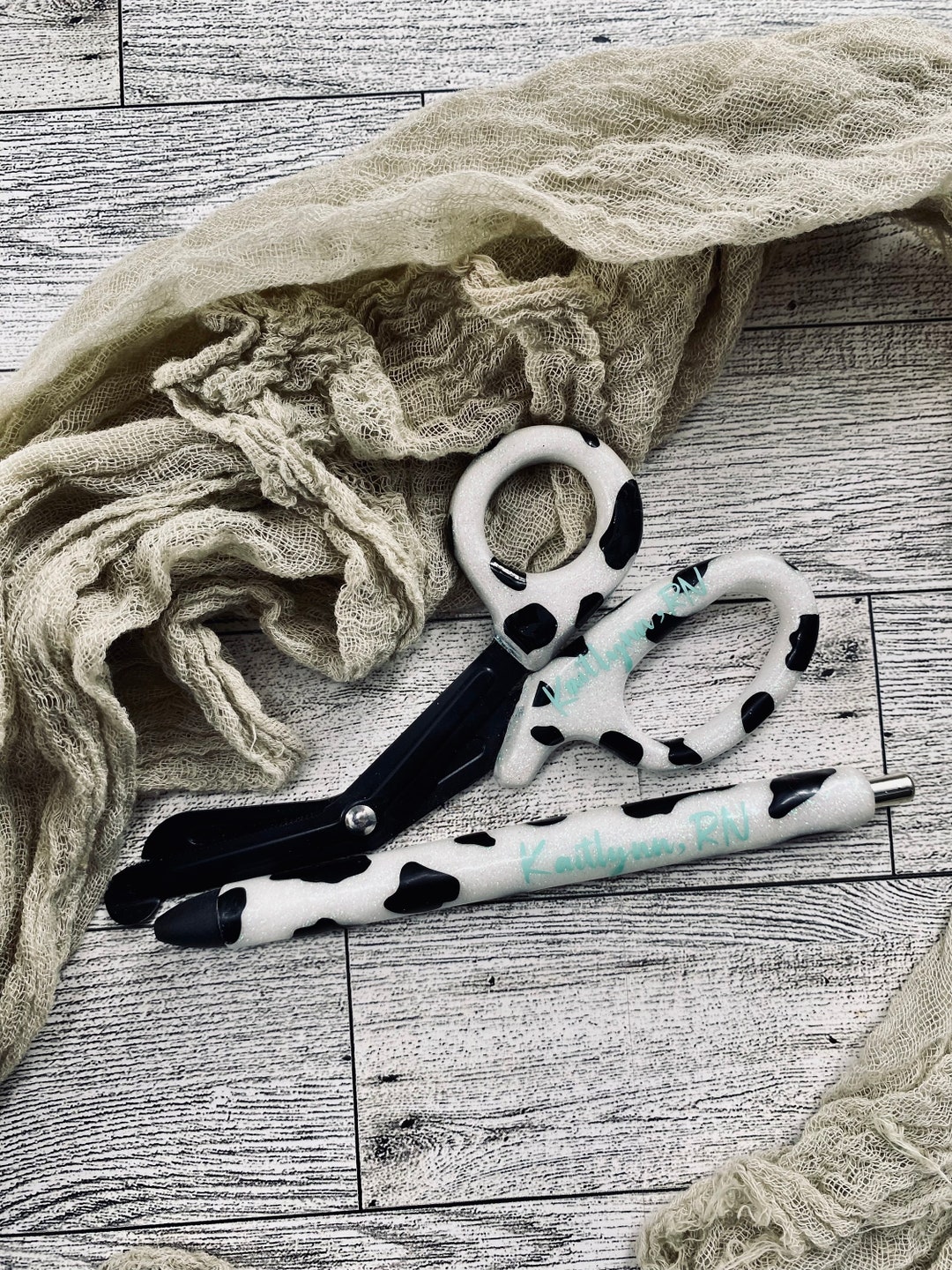 Personalized Nursing Cow Print Scissors/shears, Gift for Nurses ...