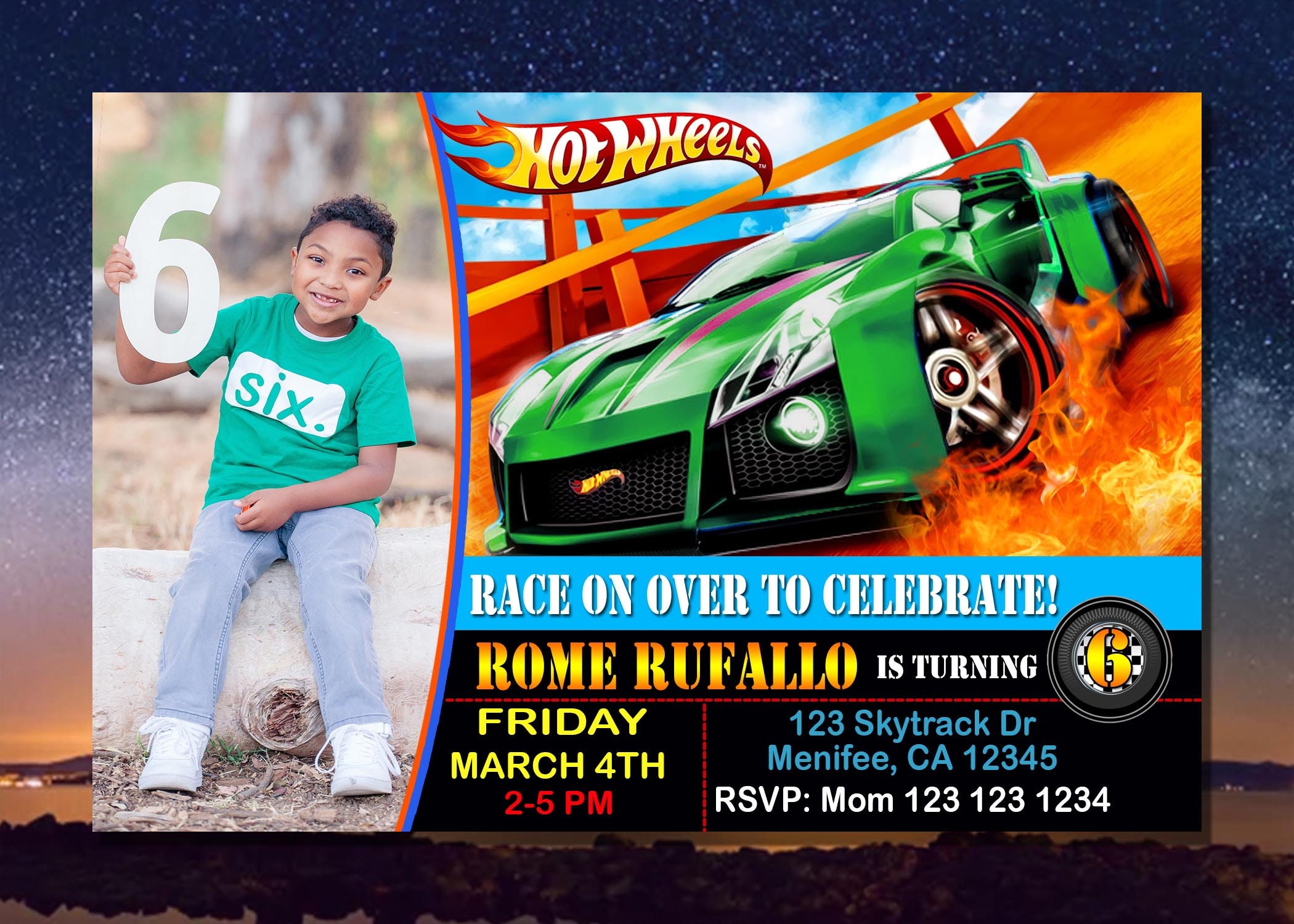Hot Wheels Invitation Template Printable