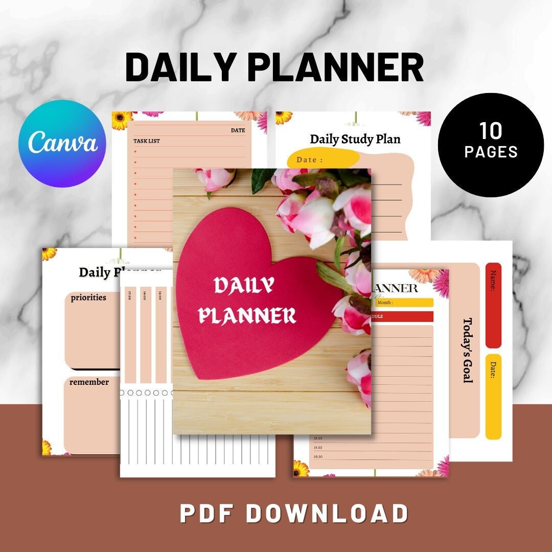 Daily Planner Printable Daily Planner 2023 Daily Planner Template - Etsy