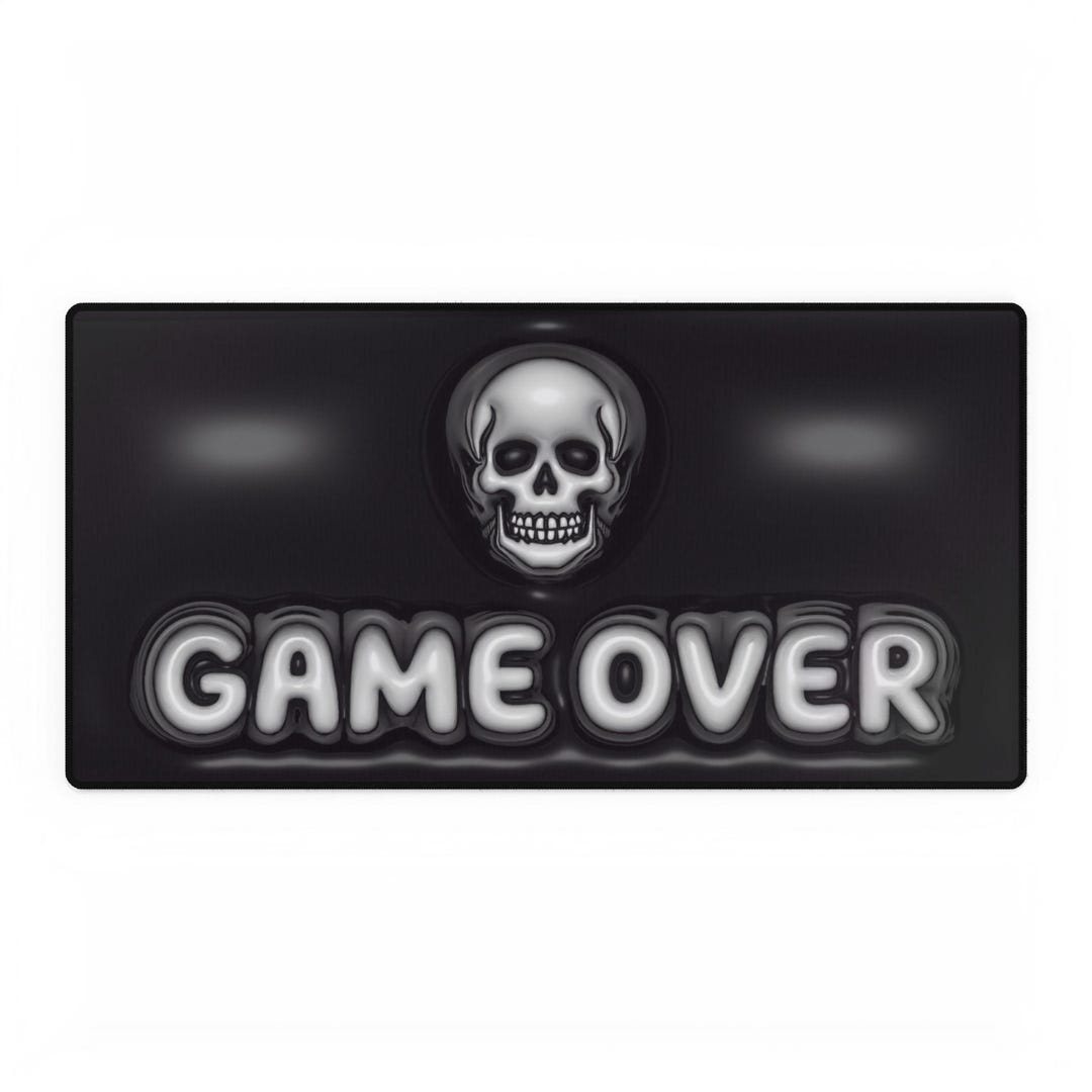 Gamer Desk Mat - Game Over Skull Design, Office Decor, Gaming ...