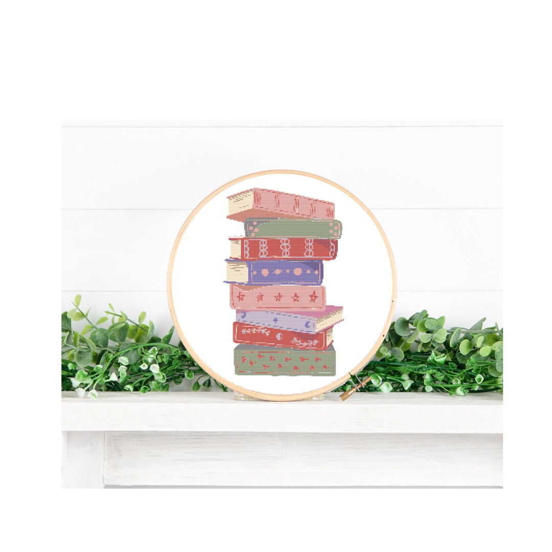 Stack of Books Cross Stitch Pattern - Etsy