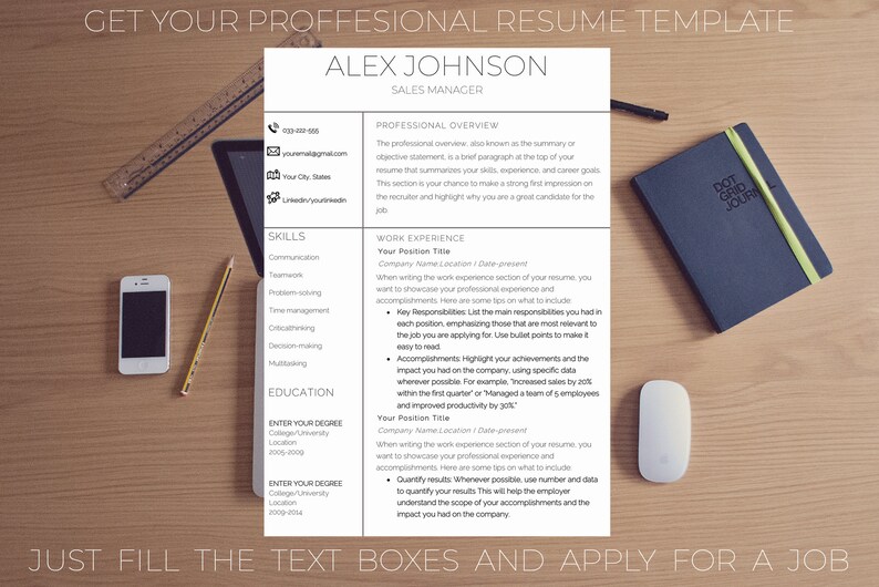 Simple Modern Resume/cv Template for MS Word - Etsy