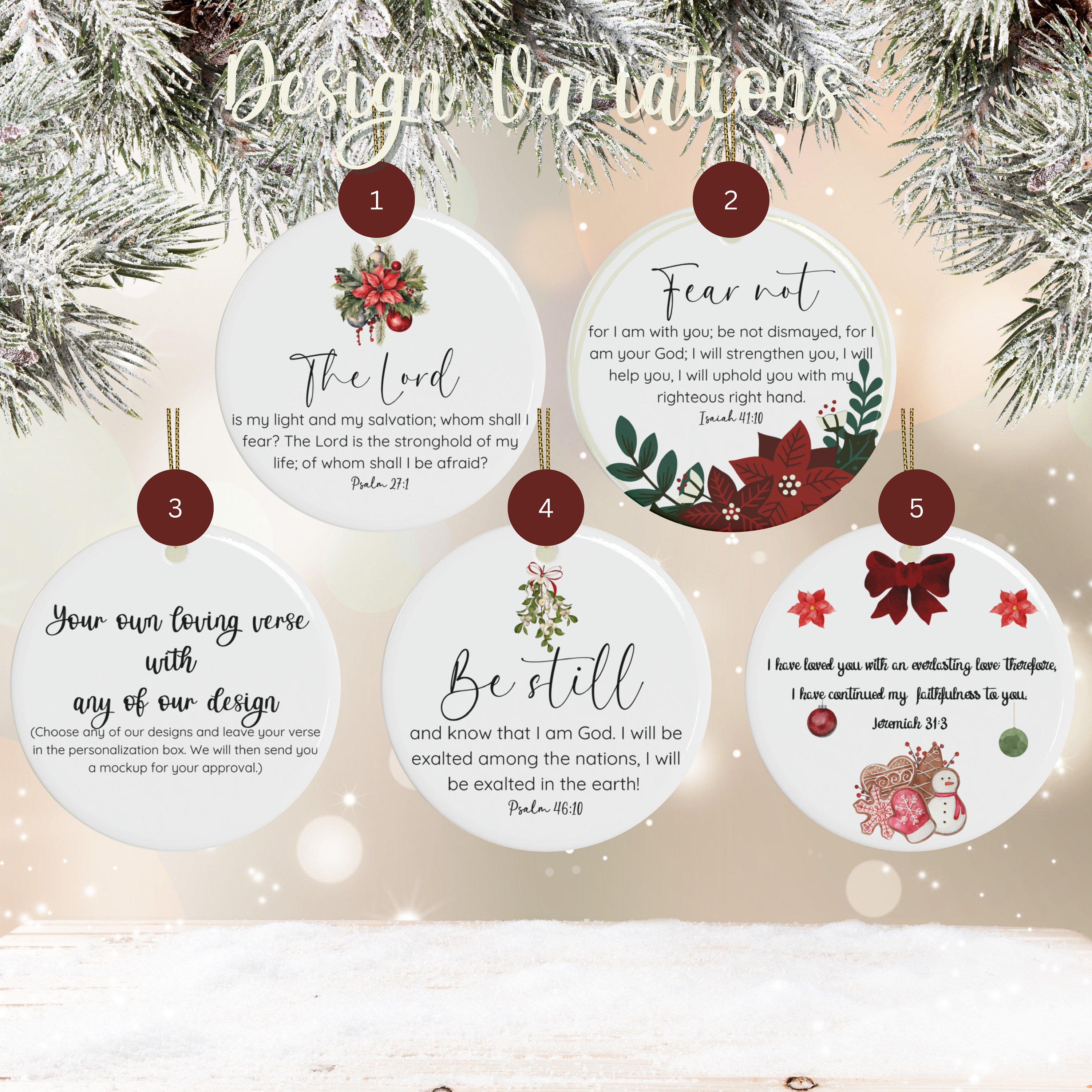 Bible Verse Ornament, Custom Scripture Gift, Personalized Christian ...