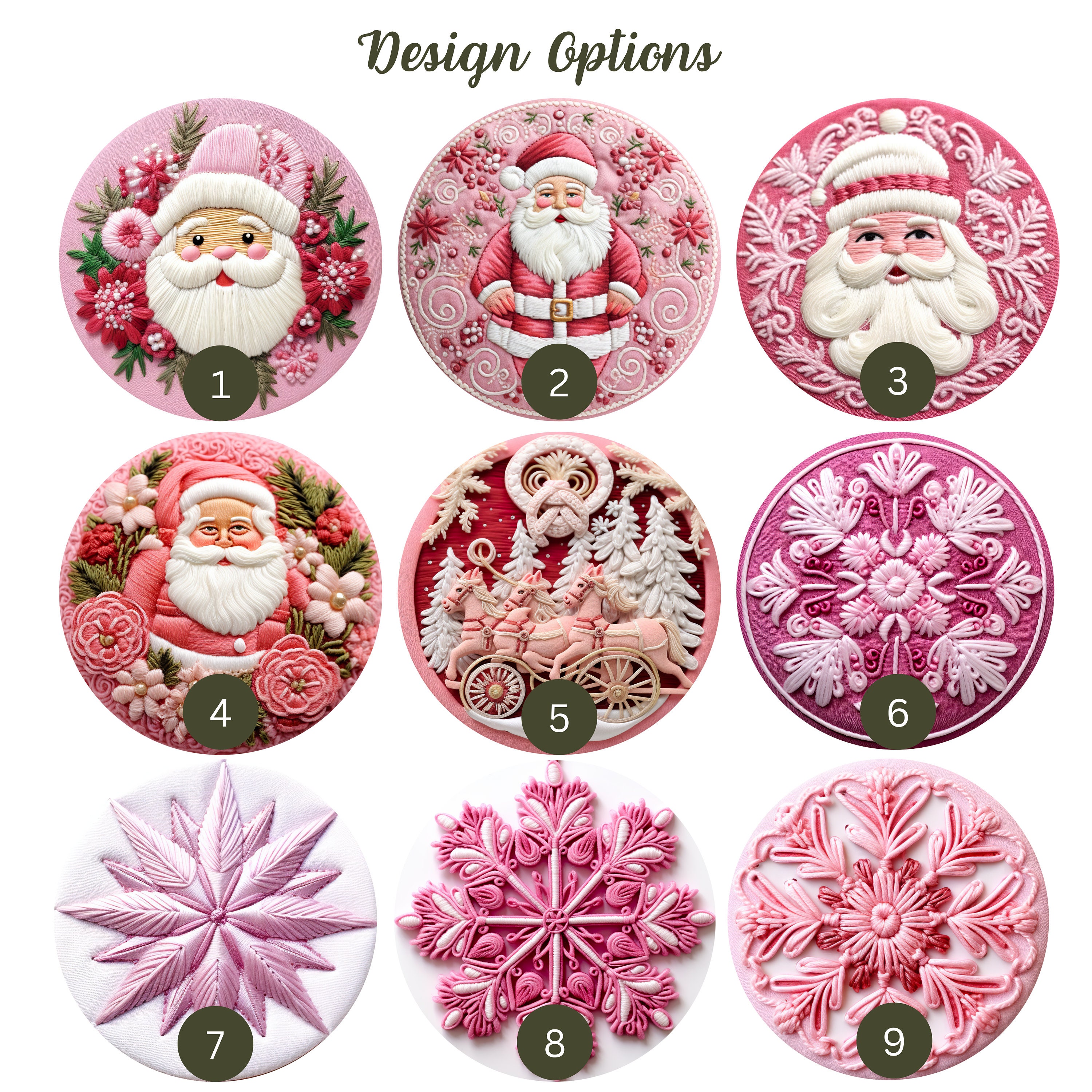 2023 Embroidered Christmas Ornament 3D Effect Santa Snowflakes ...