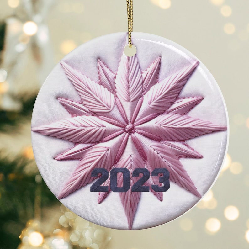 2023 Embroidered Christmas Ornament 3D Effect Santa Snowflakes ...