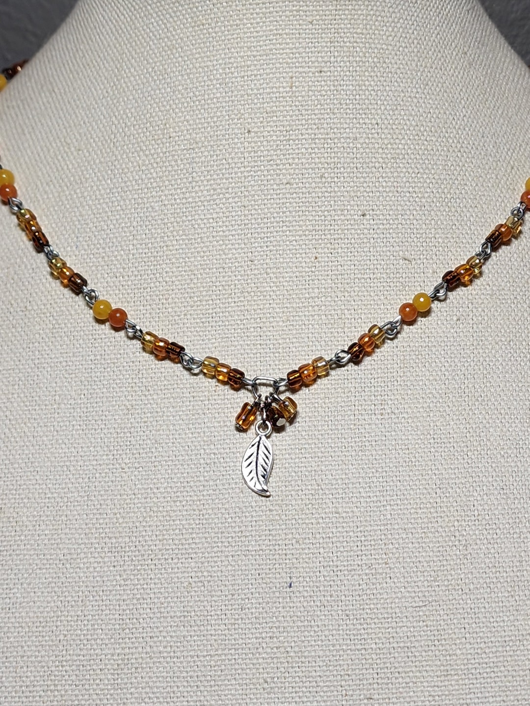 Fall Leaf Charm Necklace - Etsy