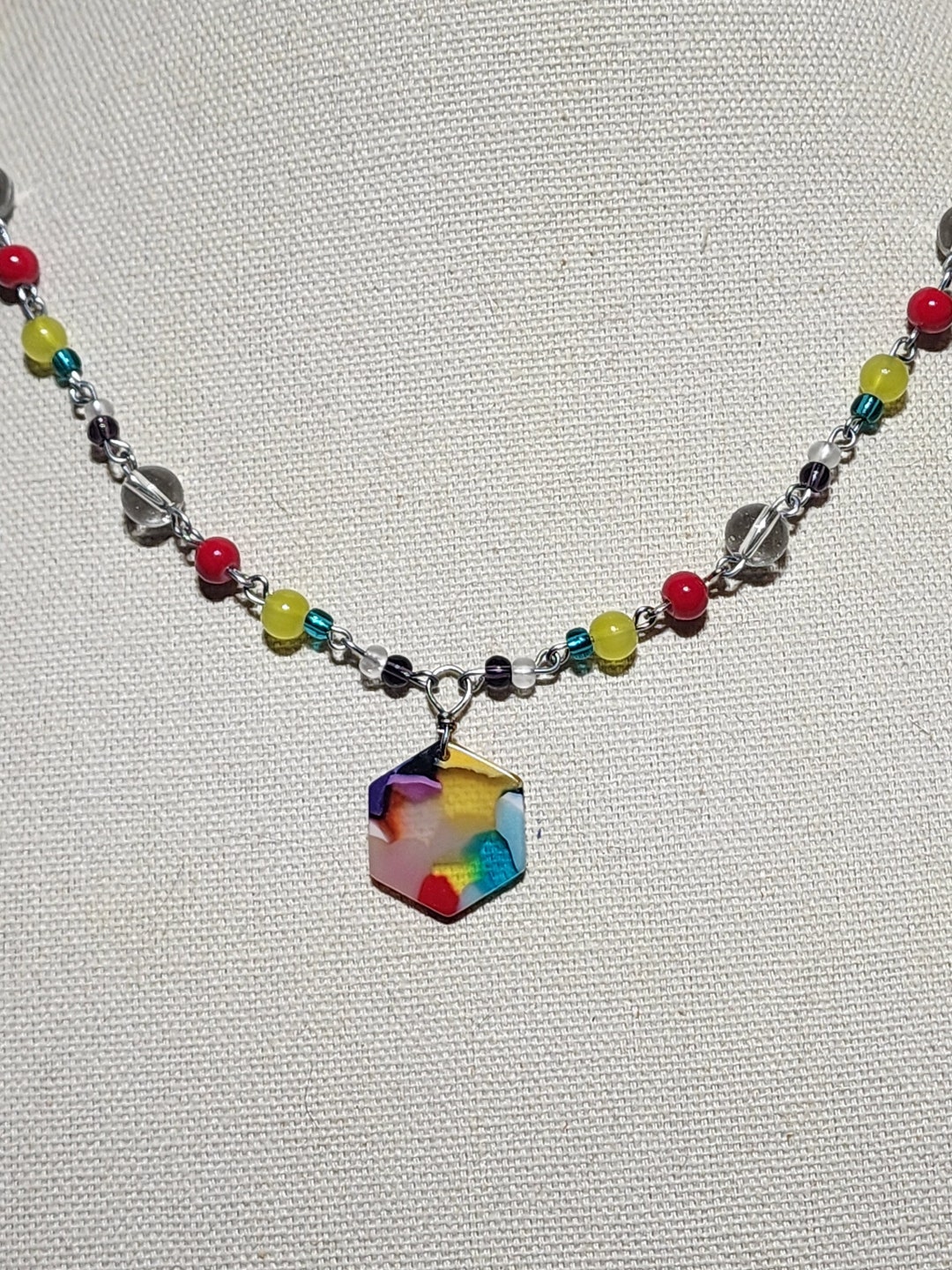 Abstract Art Necklace [multi Hex] - Etsy