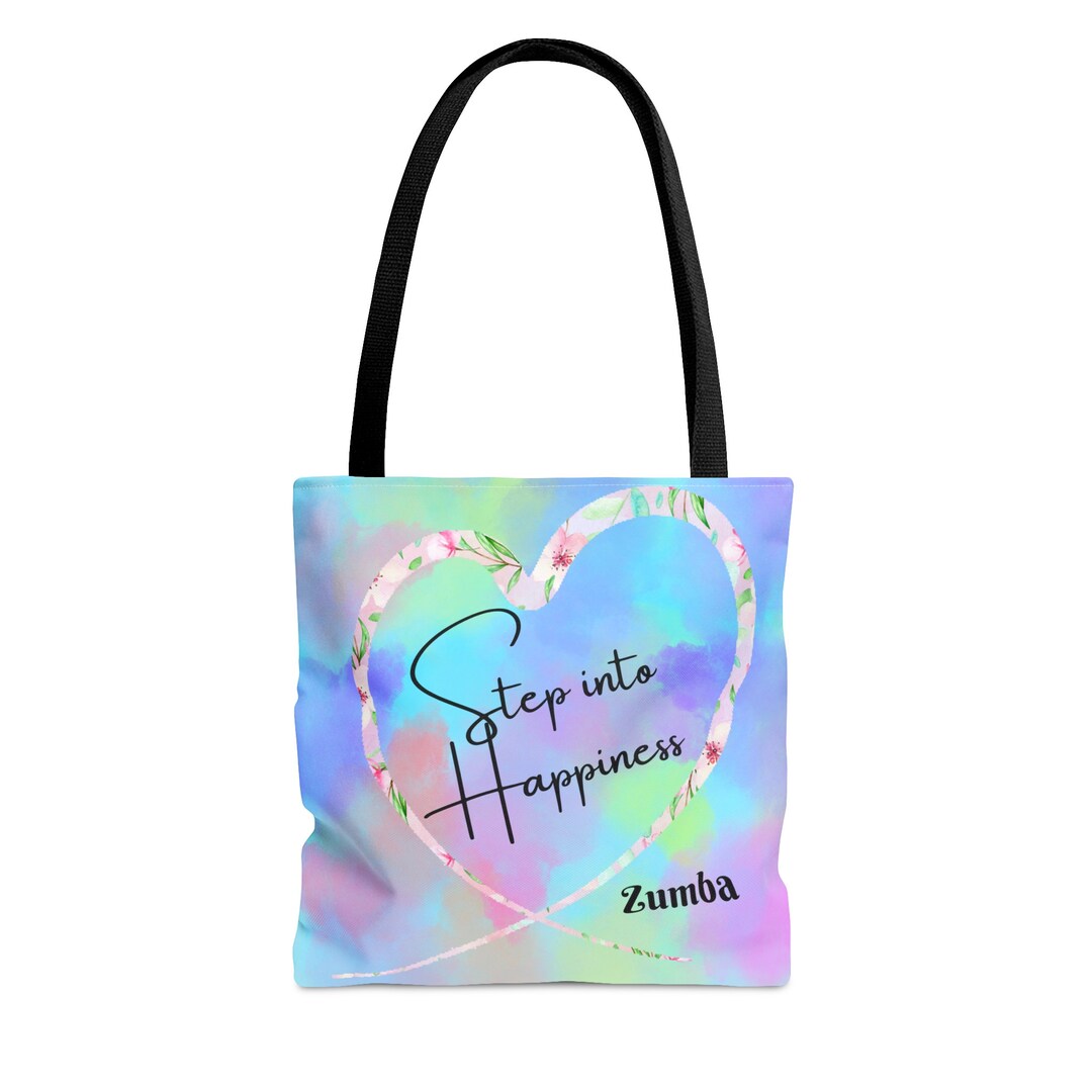 Zumba Step Into Happiness AOP Tote Bag, Polyester, Gift Bag, Gift for ...
