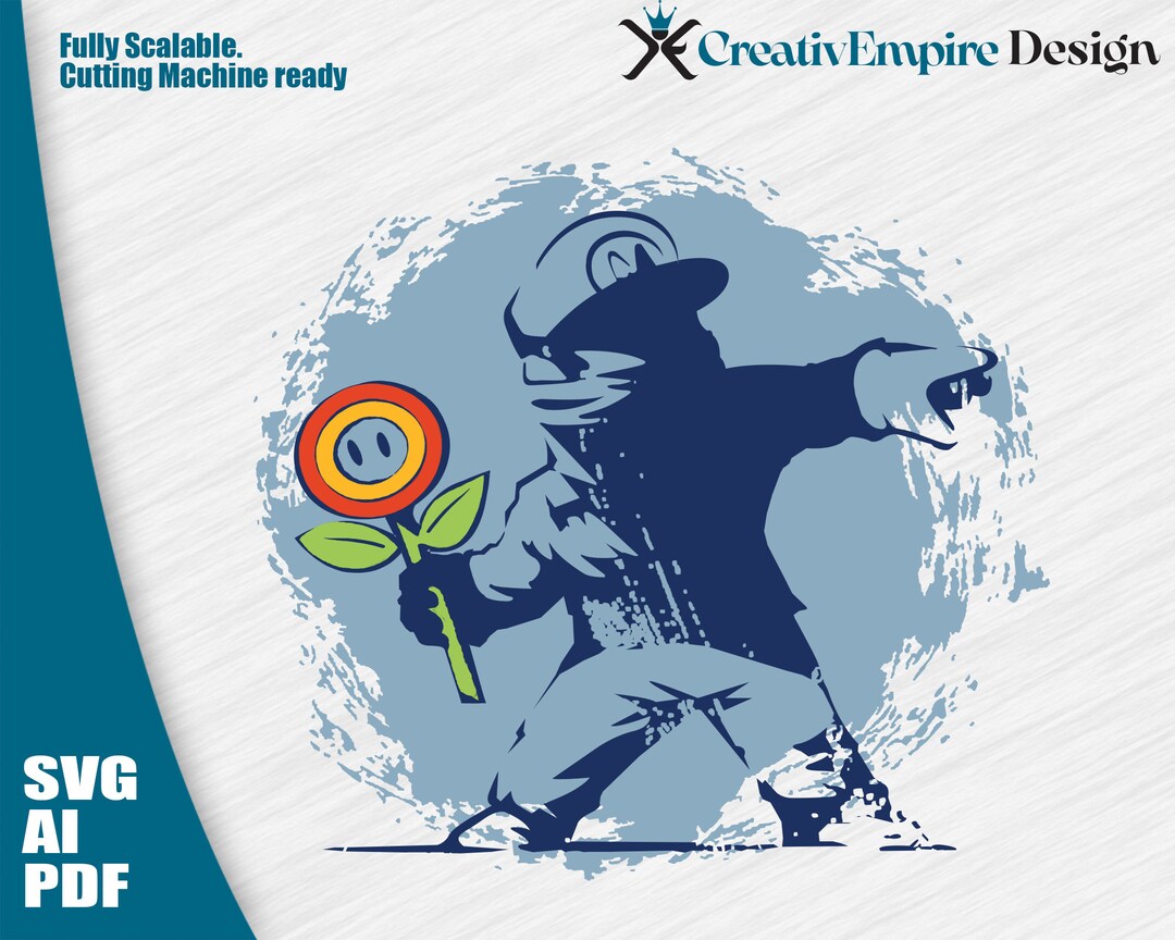 Banksy Mario SVG Mario SVG Fan Art Sublimation Design - Etsy Hong Kong