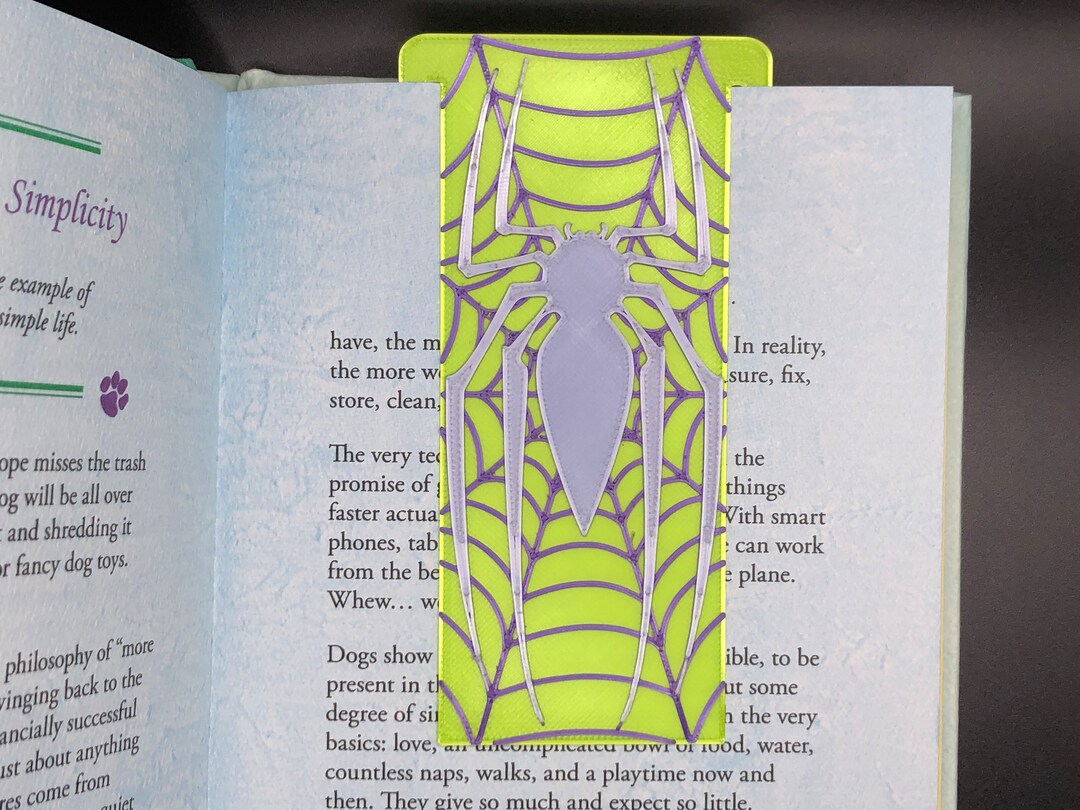 Spider-man-inspired Spider in Web Bookmark, Several 3-color Options, 3D ...
