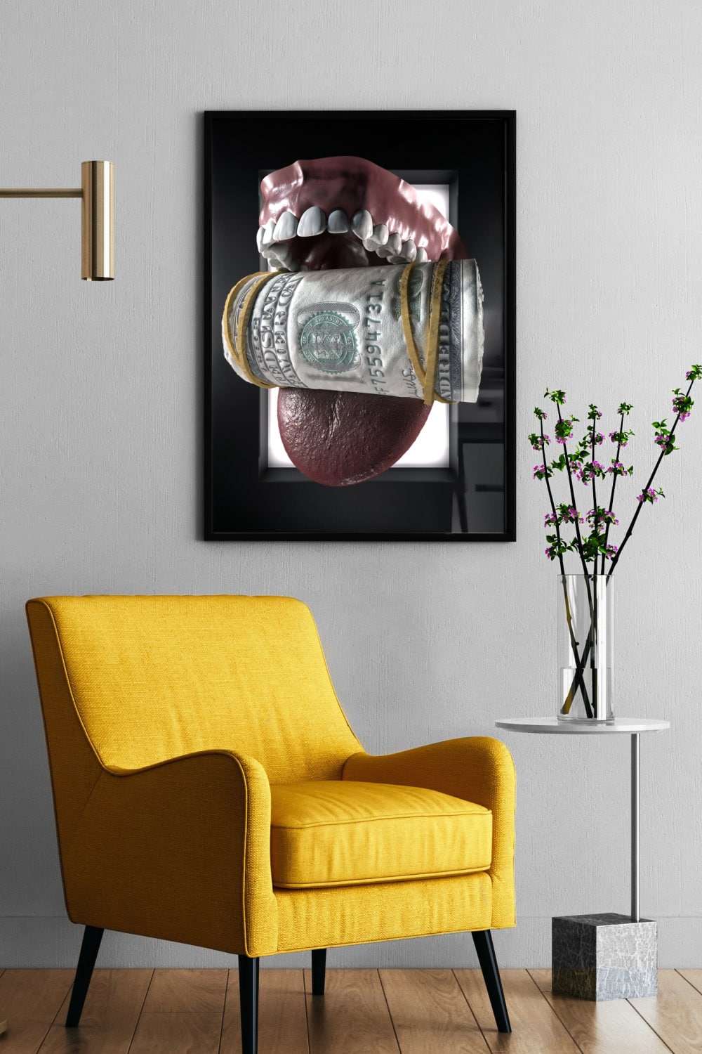 Stylized Cash Money Wall Art Decor Cash Man Cave Interior Wall Art ...