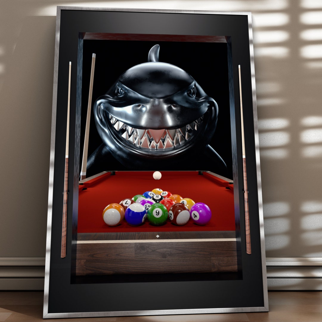 Billiards Wall Art Decor Game Art for Poolshark Interior Wall Art Decor ...