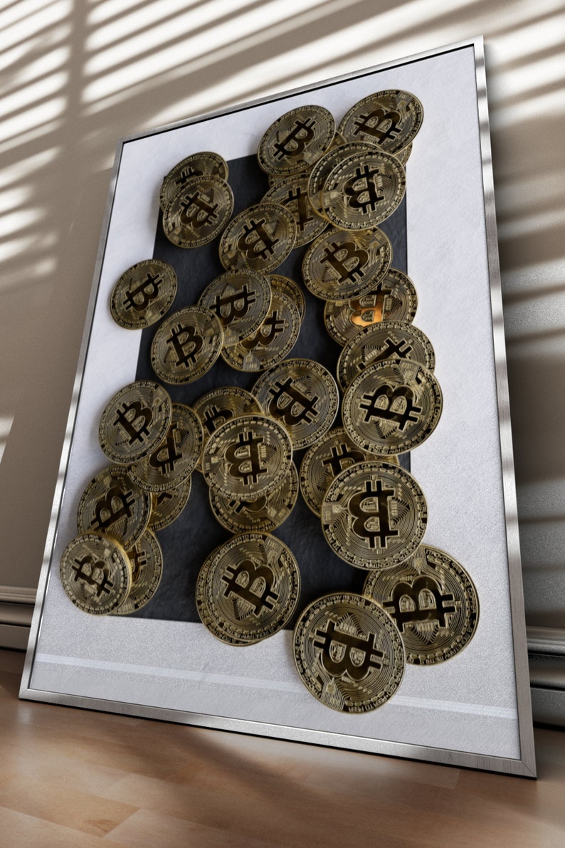 Bitcoin Wall Art Decor Cash Man Cave Interior Wall Art Decor Cash Money ...