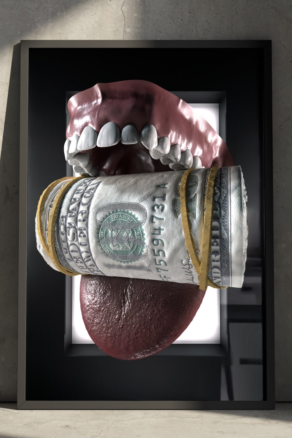 Stylized Cash Money Wall Art Decor Cash Man Cave Interior Wall Art ...