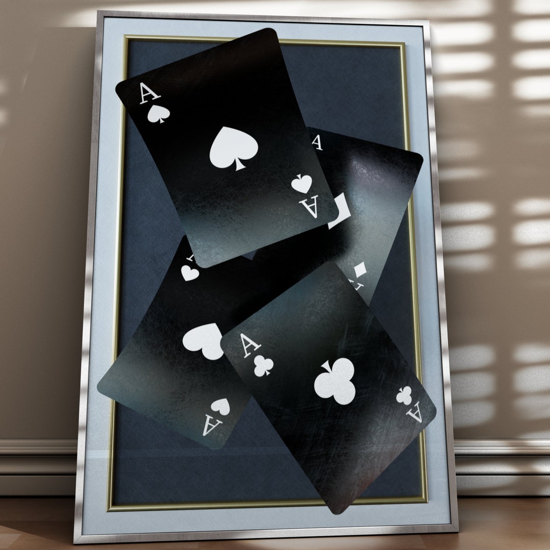 Casino Theme Wall Art Game Room Framed Print Modern Minimalist Decor ...