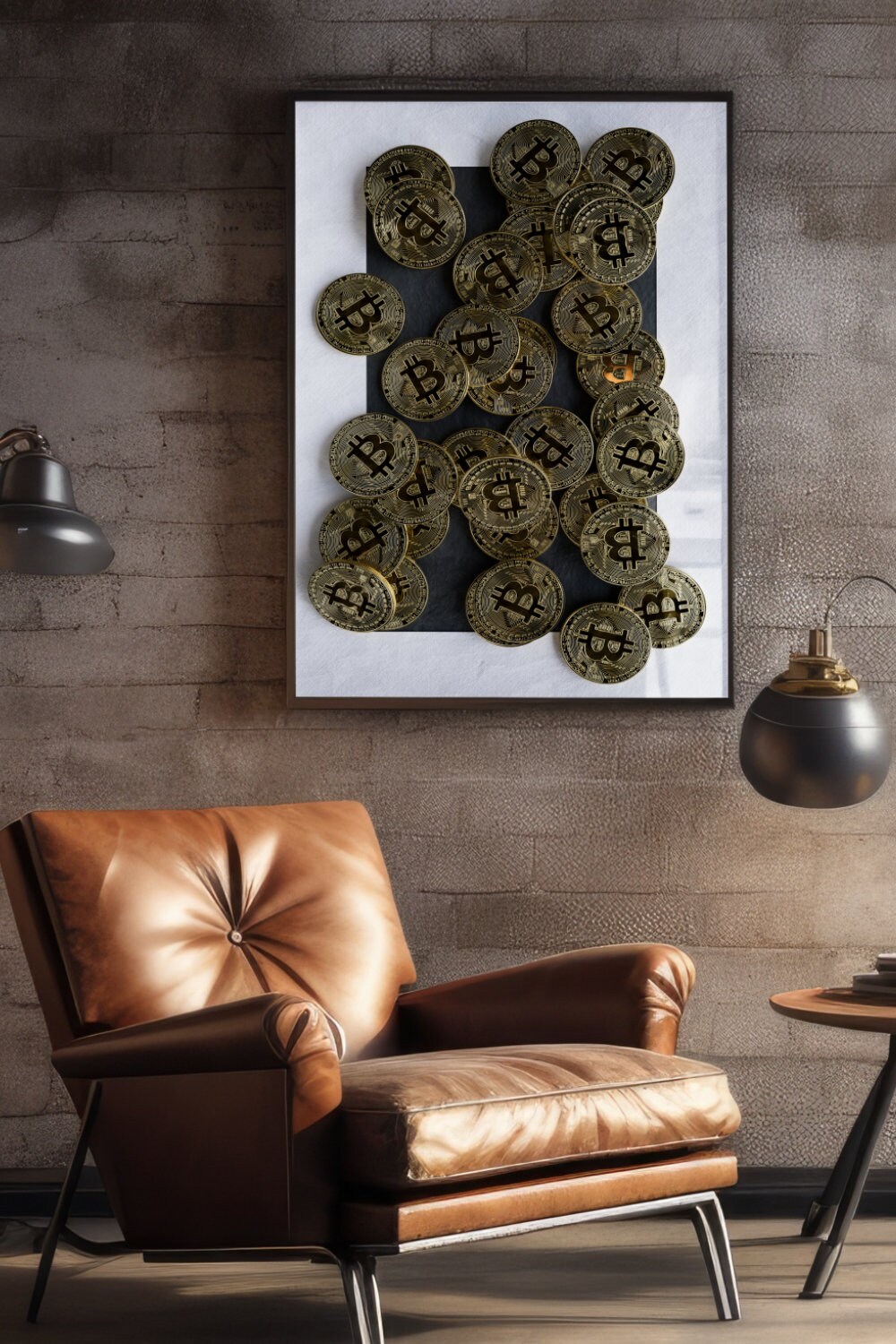 Bitcoin Wall Art Decor Cash Man Cave Interior Wall Art Decor Cash Money ...