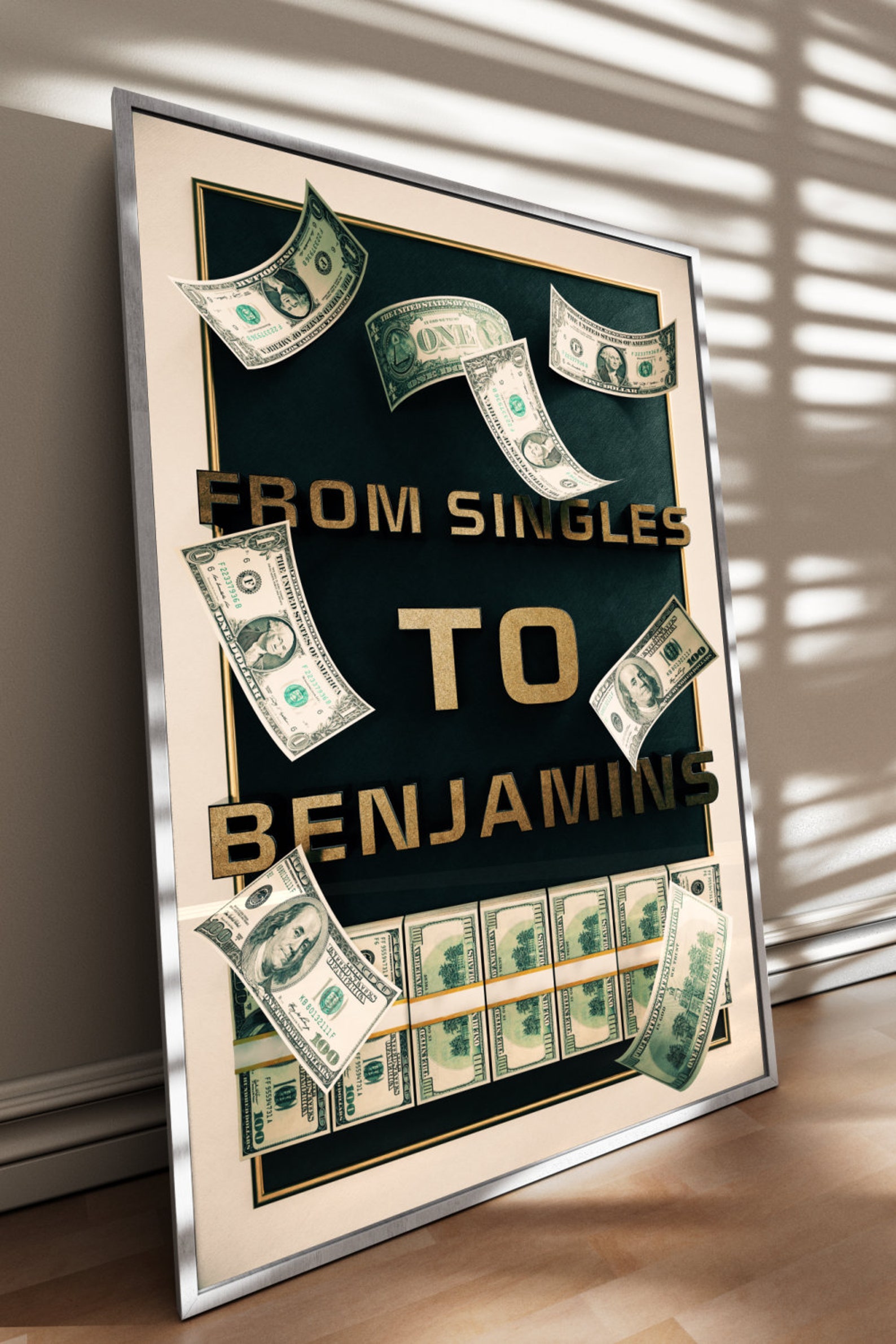 Cash Money Quote Wall Art Decor Cash Man Cave Interior Wall Art Decor ...