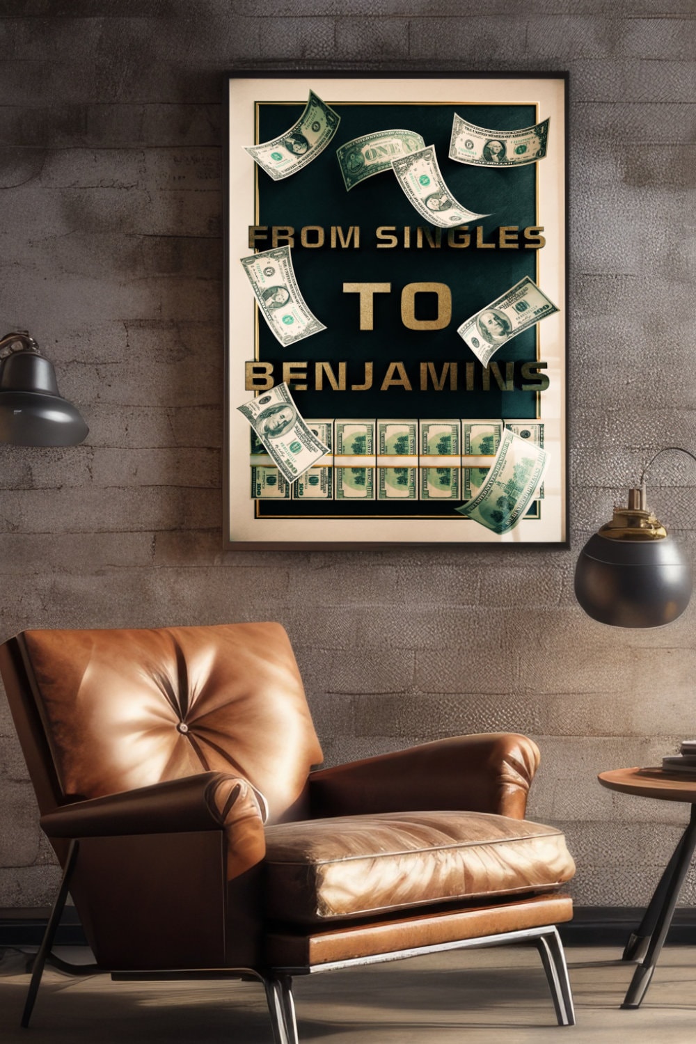 Cash Money Quote Wall Art Decor Cash Man Cave Interior Wall Art Decor ...