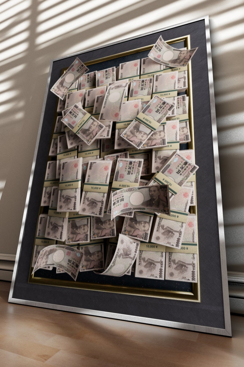 Yen Money Wall Art Decor Cash Man Cave Interior Wall Art Decor Stacks ...