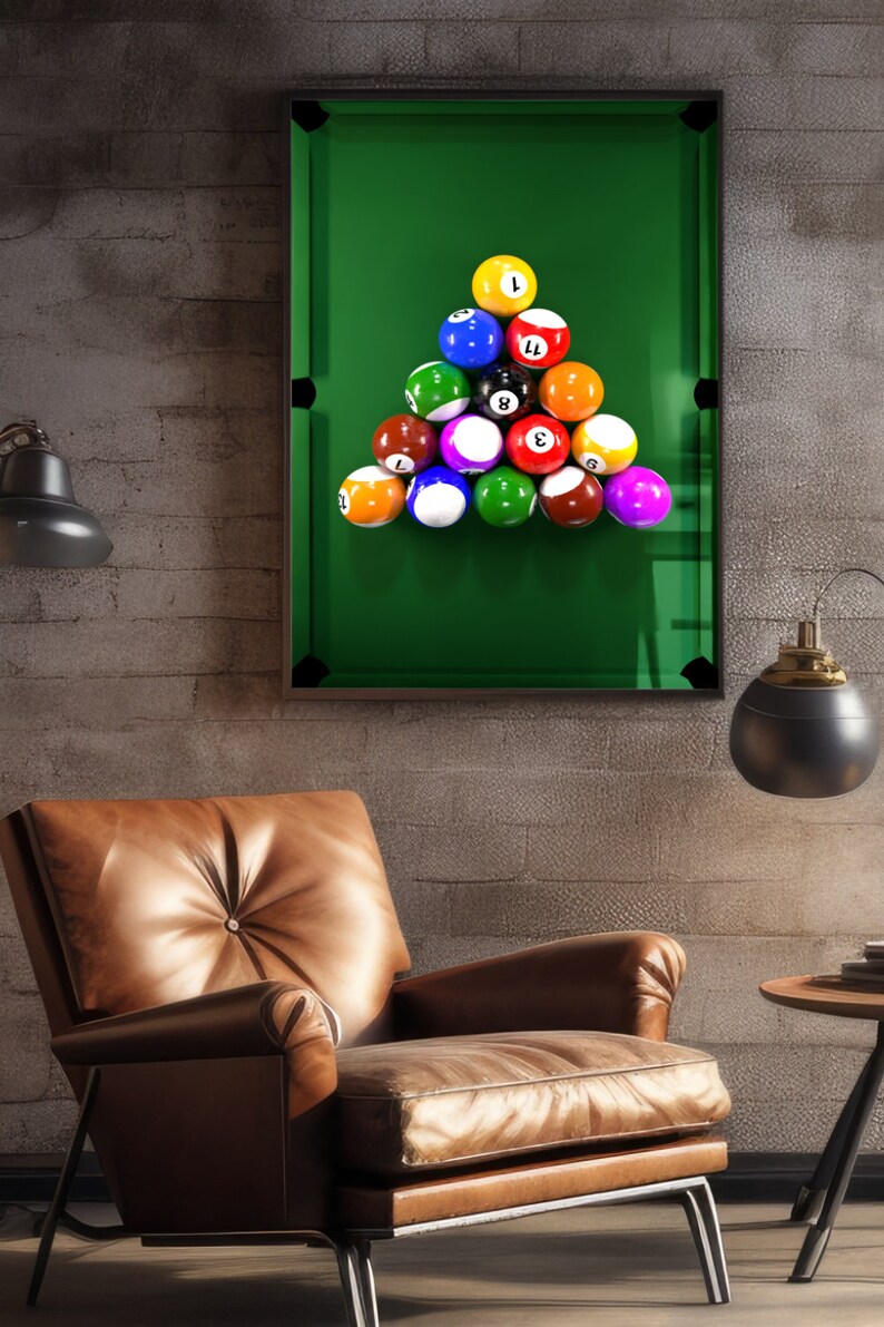 Billiards Wall Art Decor Game Art for Man Cave Interior Wall Art Decor ...