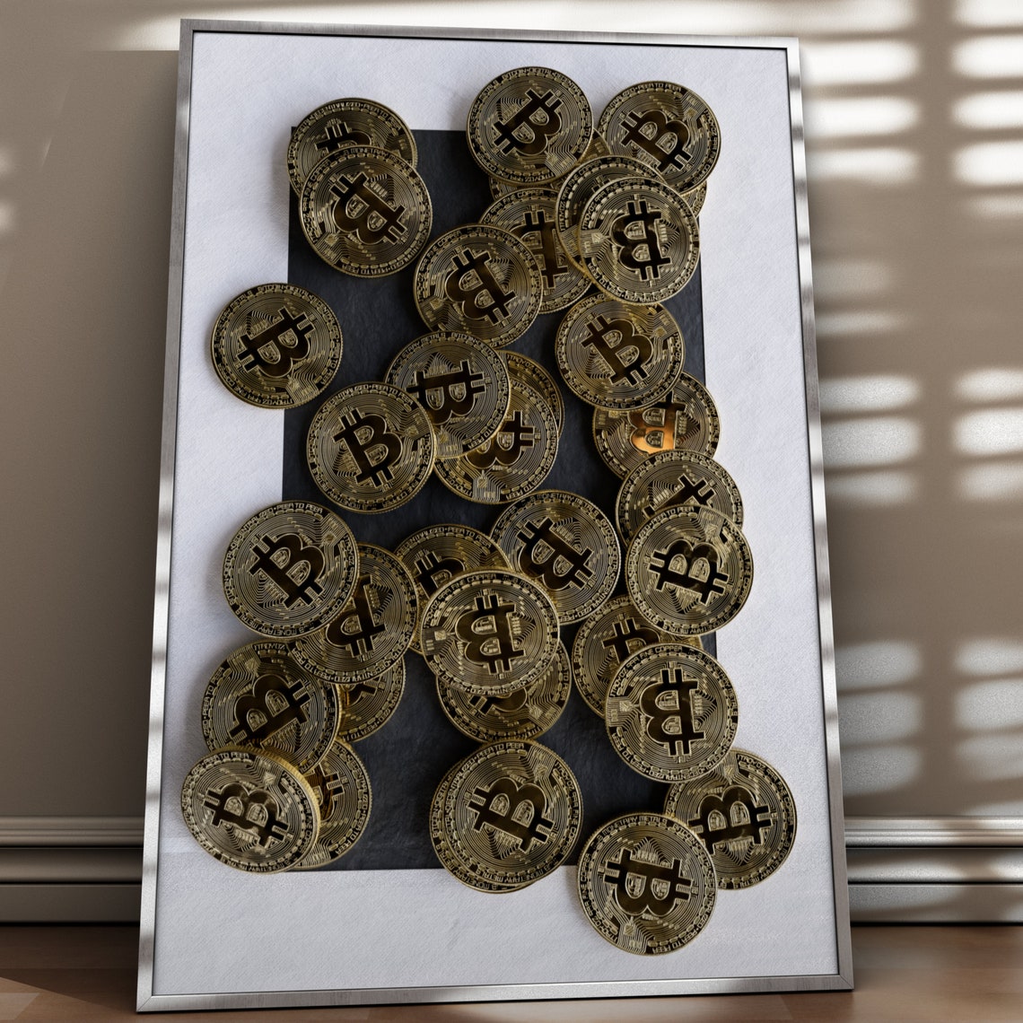 Bitcoin Wall Art Decor Cash Man Cave Interior Wall Art Decor Cash Money ...