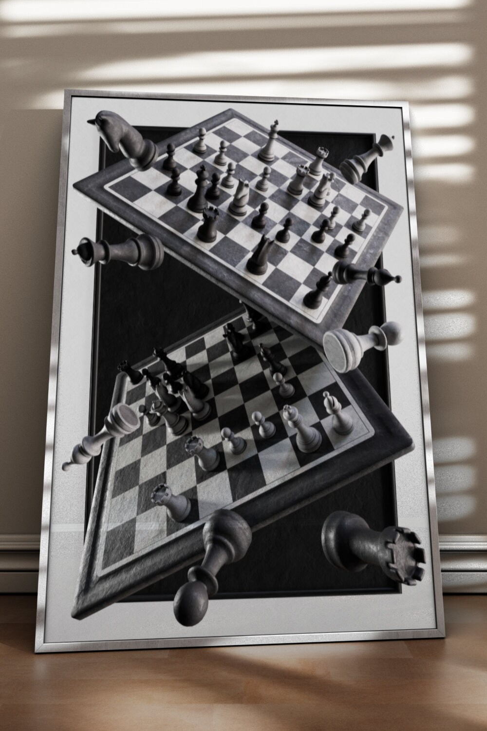 Game Wall Art Decor Chess Set Framed Print Modern Interior Framed Print ...