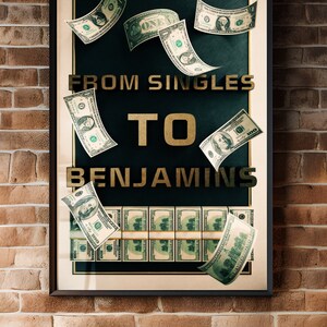Cash Money Quote Wall Art Decor Cash Man Cave Interior Wall Art Decor ...