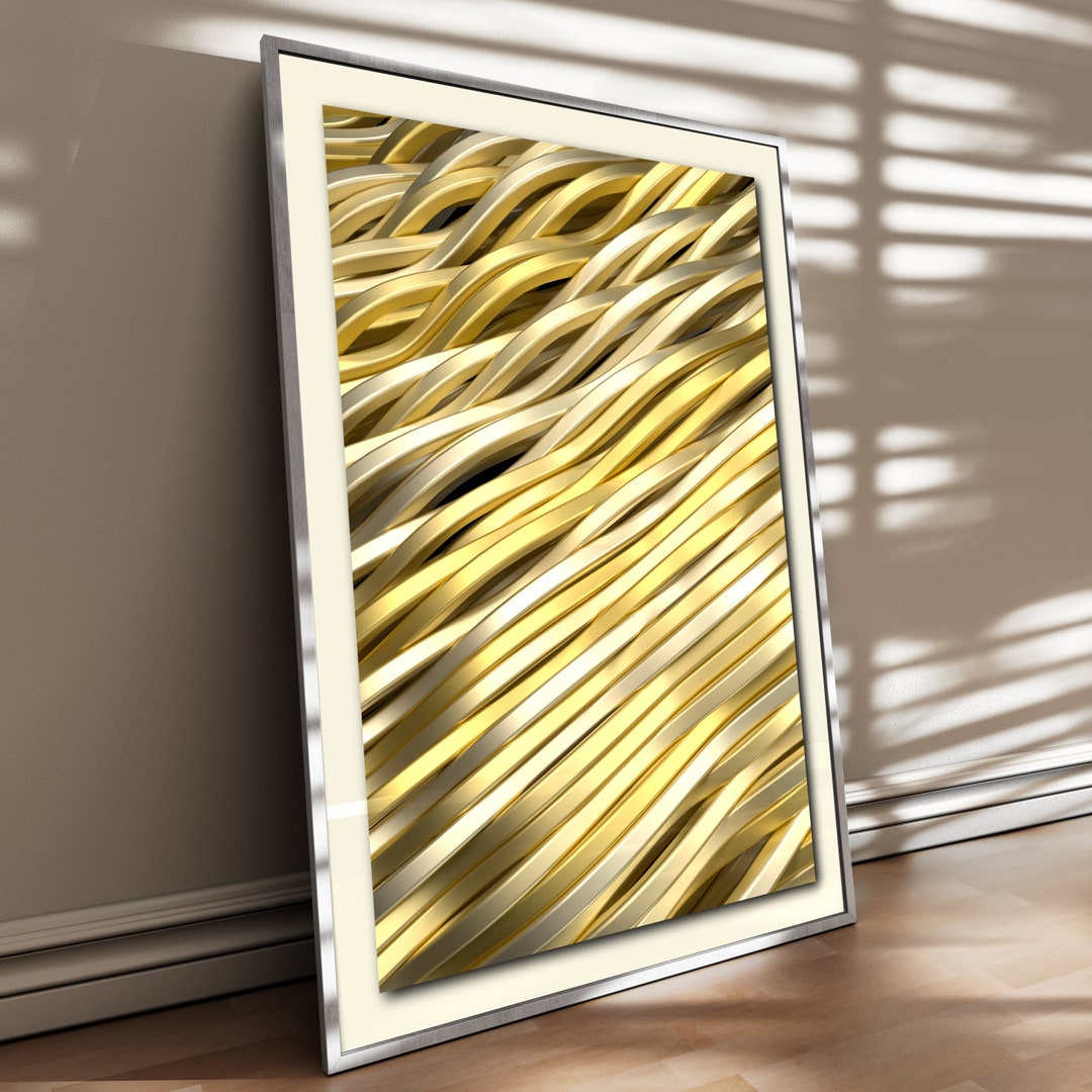 Gold Modern Abstract Design for Minimalist Wall Art Decor Office Decor ...